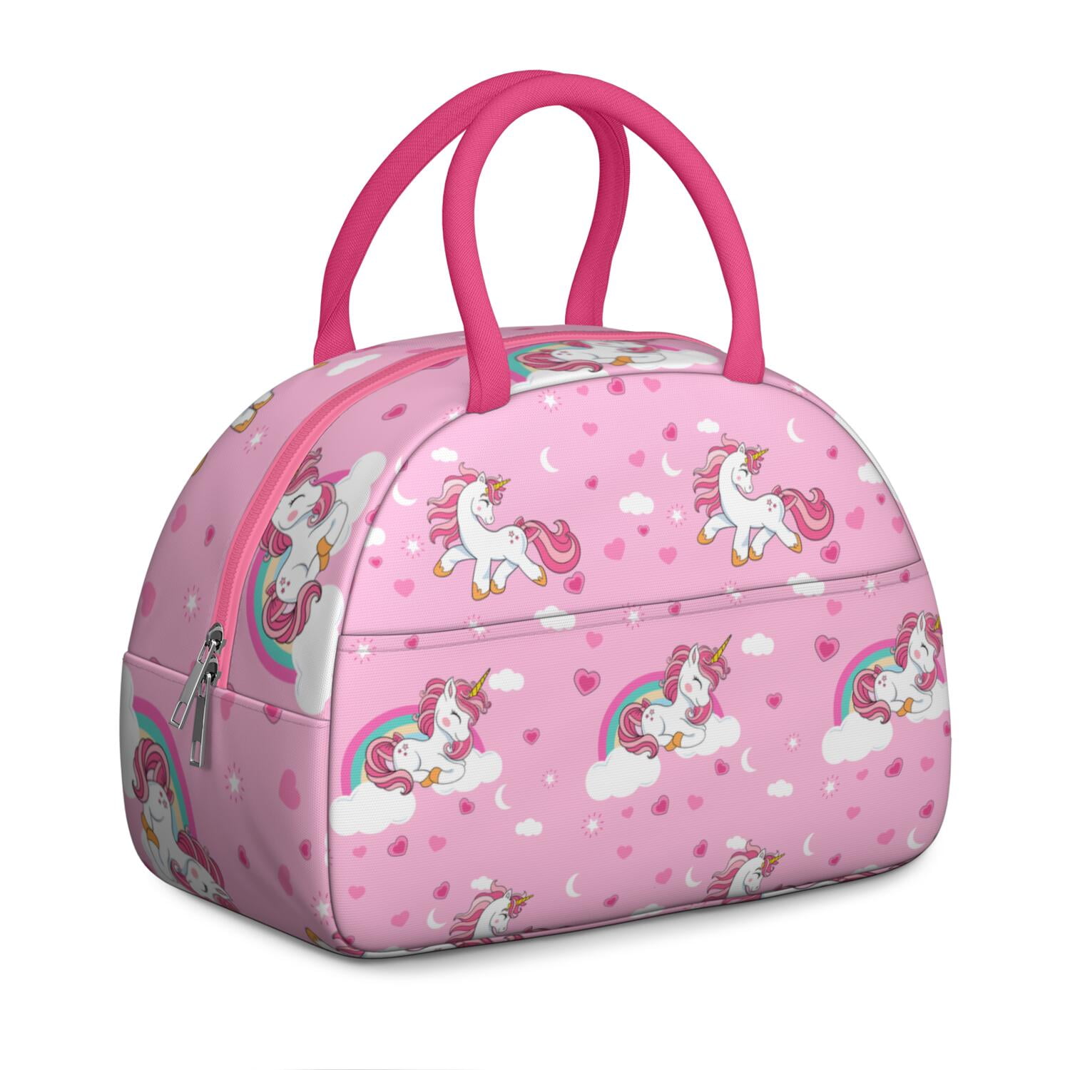 Unicorn Pattern Lunch Bag – Mythical Rainbow Horse with Cartoon Cute ...