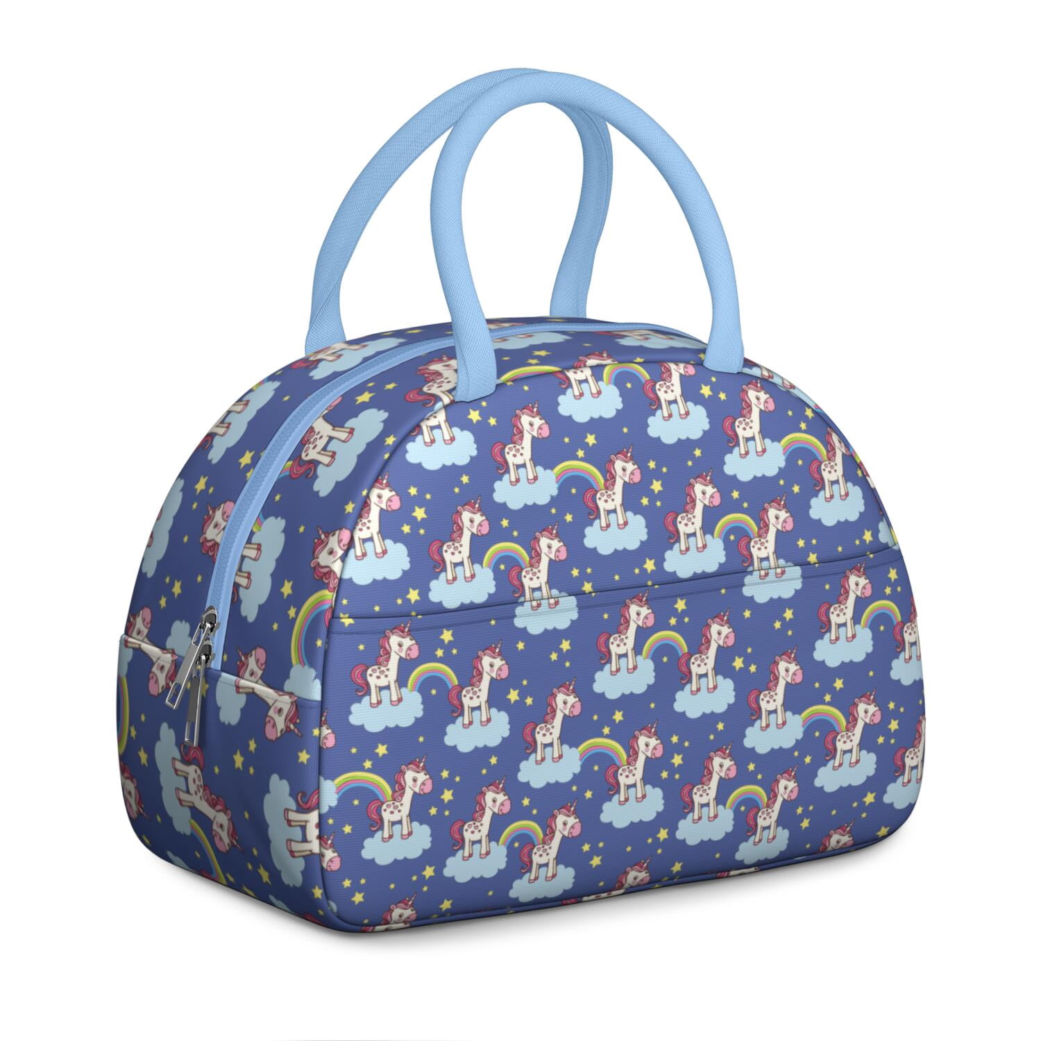 Unicorn Pattern Lunch Bag – Mythical Rainbow Horse with Cartoon Cute ...