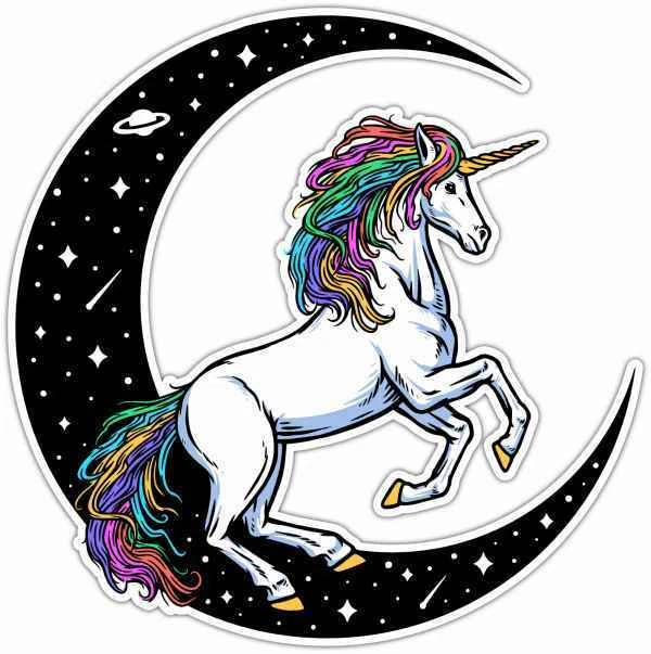 Unicorn Pegasus Horse Mythical Creature Moon Car Stickerphone Decal Water Bottle Stickers, Vinyl ...