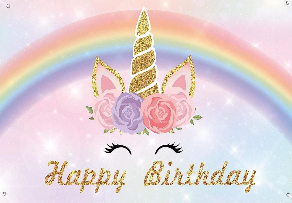 Unicorn Photography Backdrops Background Party Custom Birthday Backdrop ...