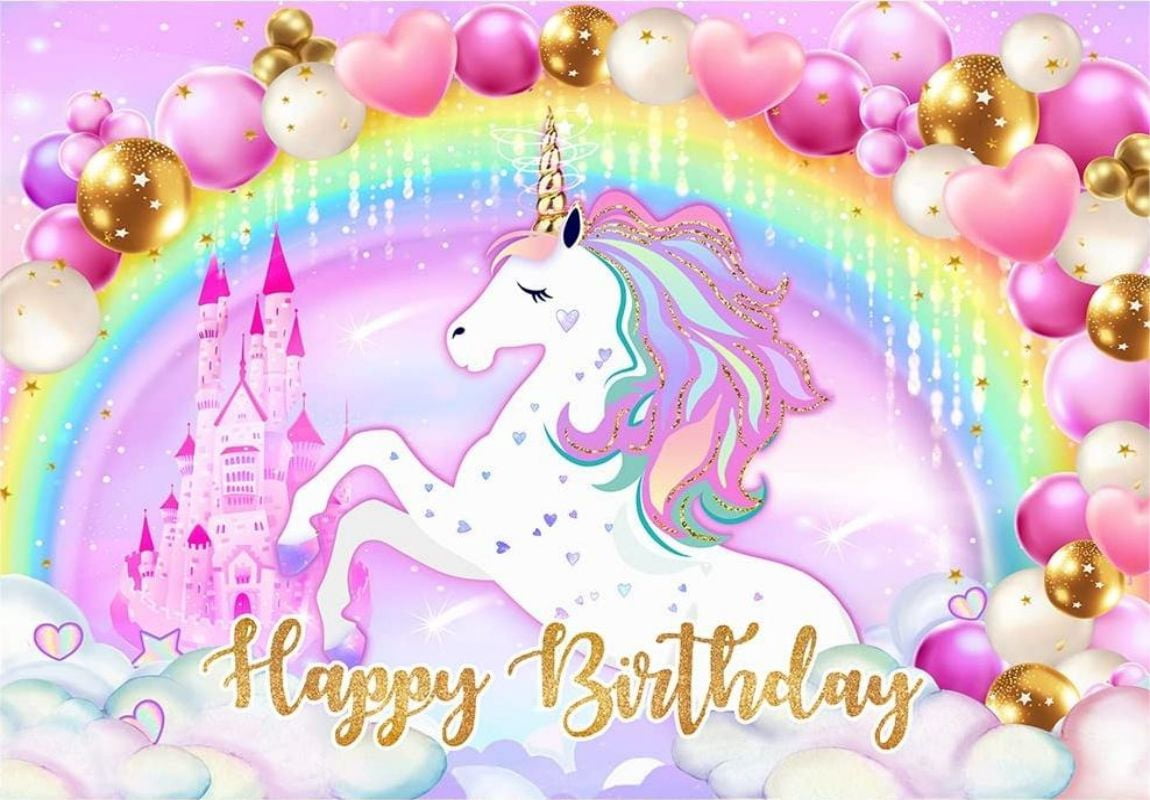Unicorn Photography Backdrops Background Party Custom Birthday Backdrop ...