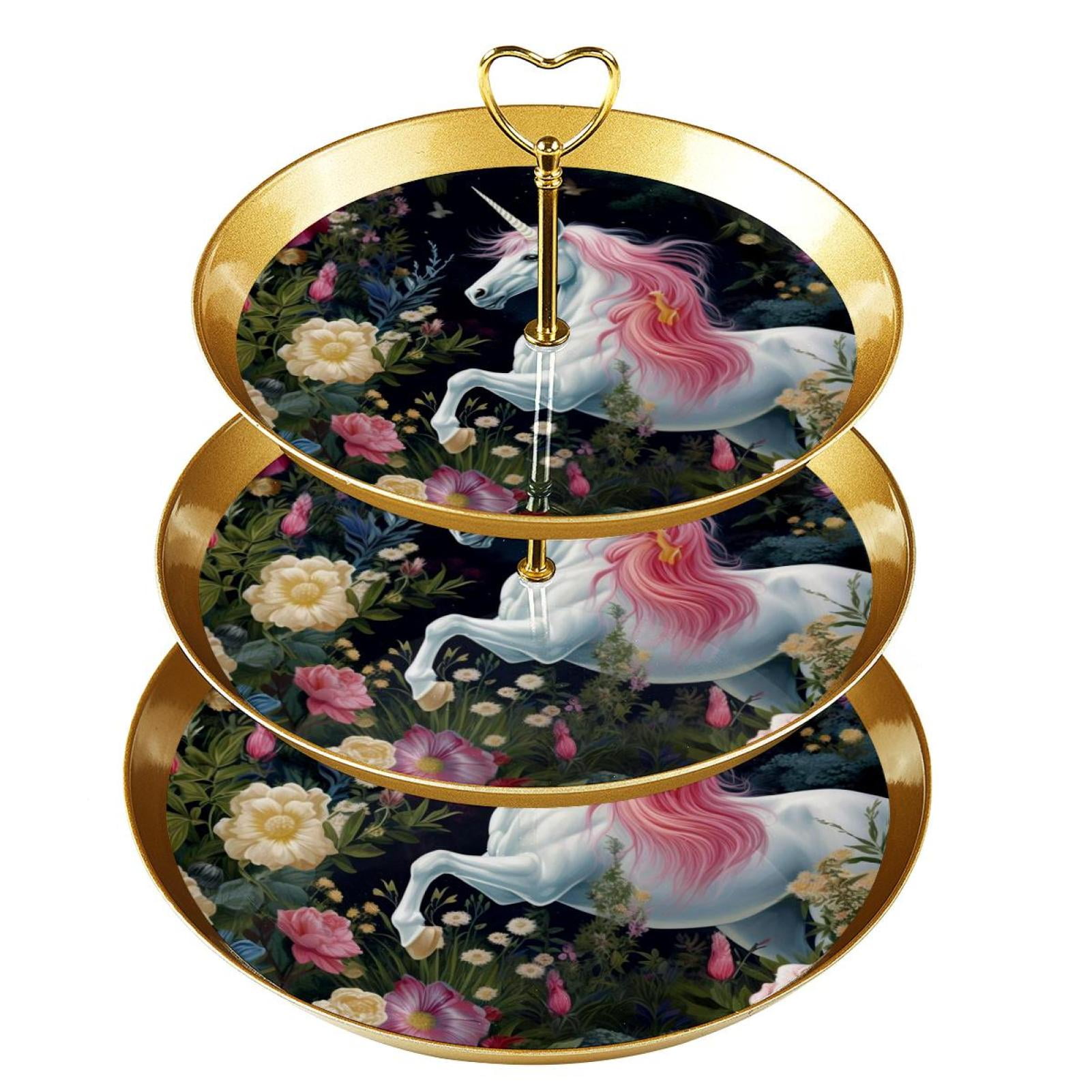 Unicorn Plastic Discs Iron Pillar Jewelry Organizer Stand with 3 ...