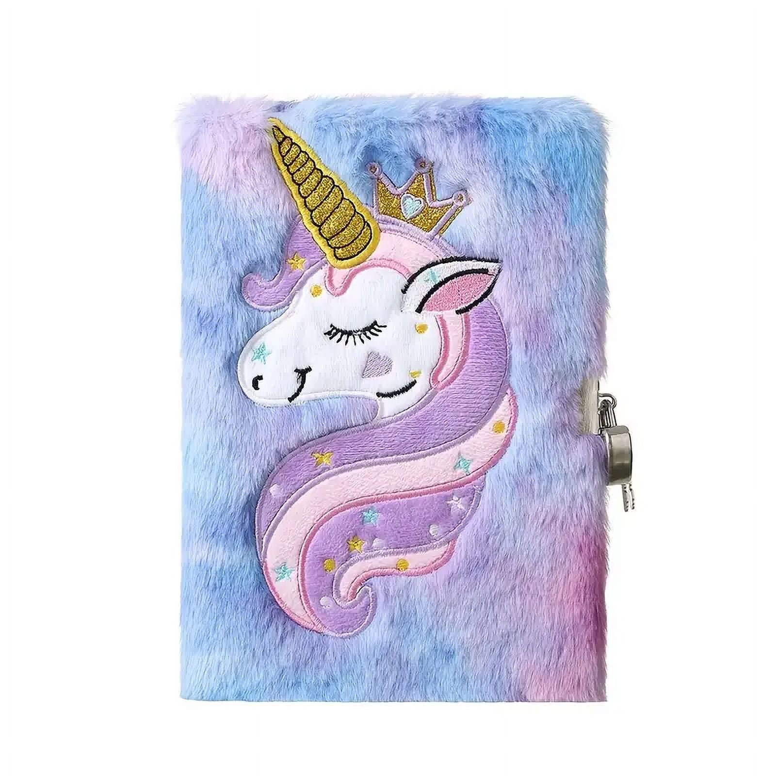Unicorn Plush Diary: A Magical Fuzzy Journal Notebook With Lock - Perfect Birthday Gift ...
