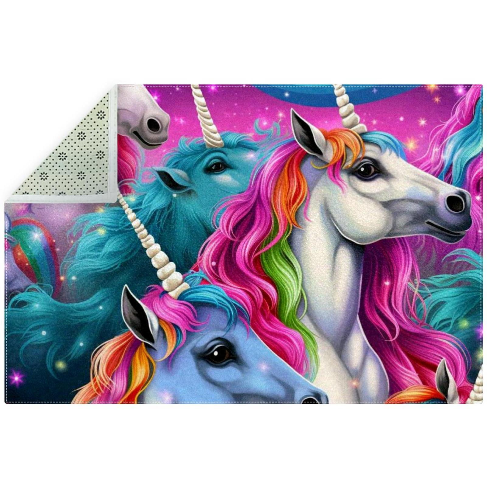 Unicorn Polyester Office Mat - Right-Angle Floor Mat for Office Desk ...
