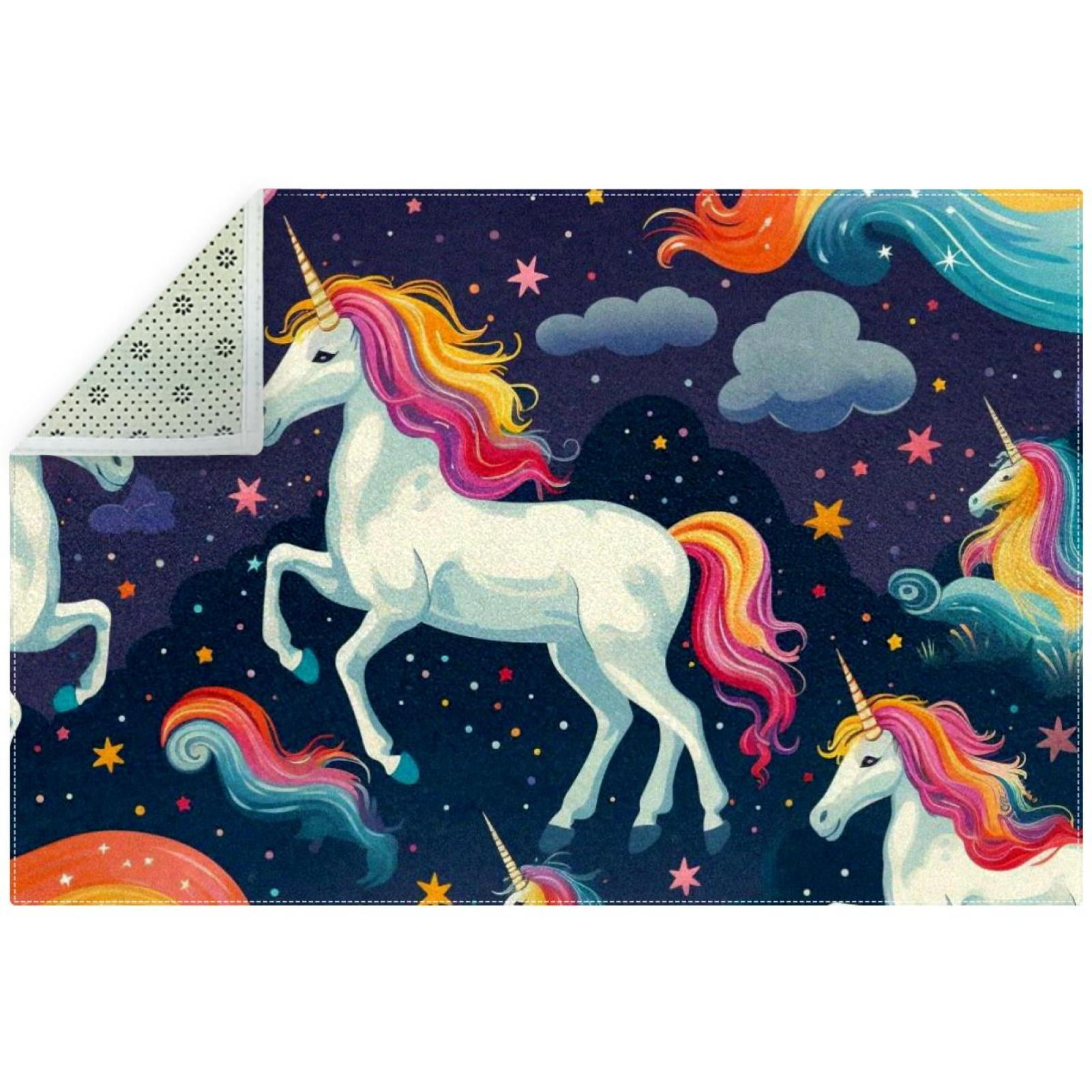 Unicorn Polyester Office Mat - Right-Angle Floor Mat for Office Desk ...