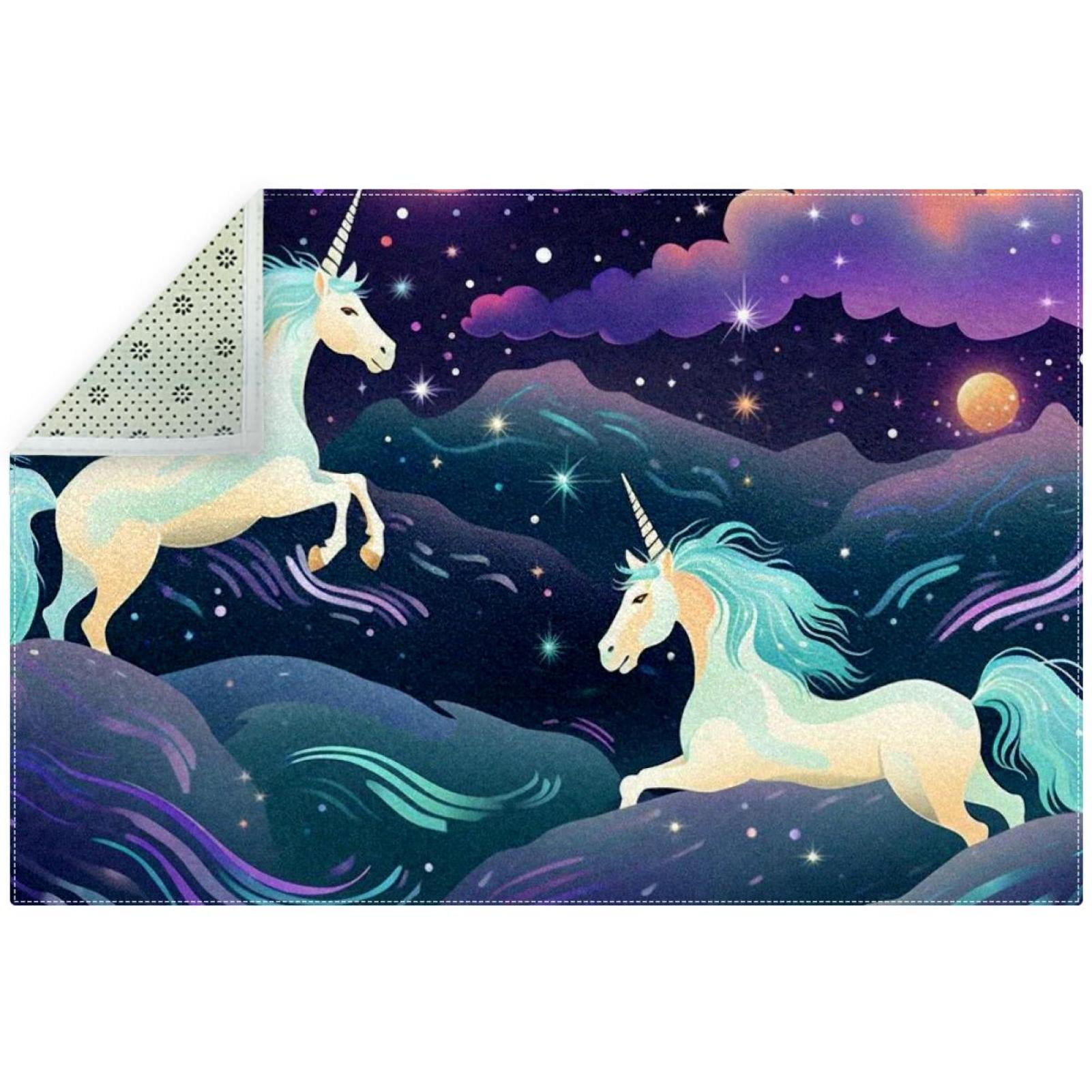 Unicorn Polyester Welcome Mat - Indoor/Outdoor Door Mat with Right ...