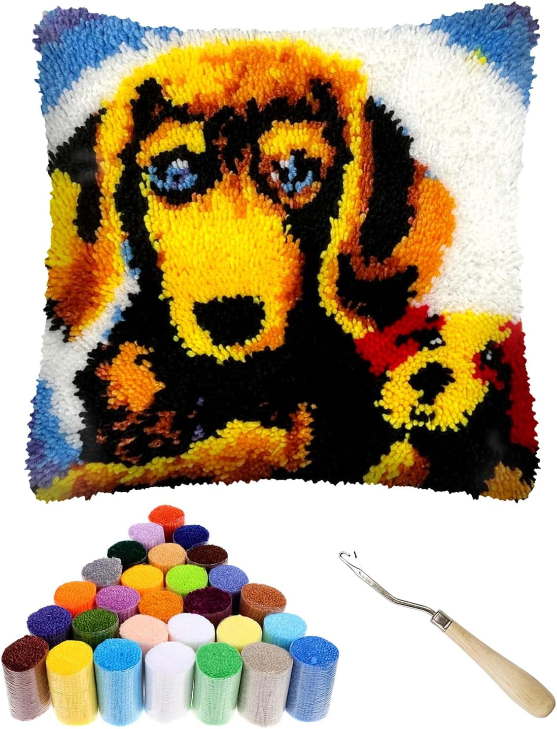 Unicorn Princess Latch Hook Kits for Adults, Beginners DIY Throw Pillow ...