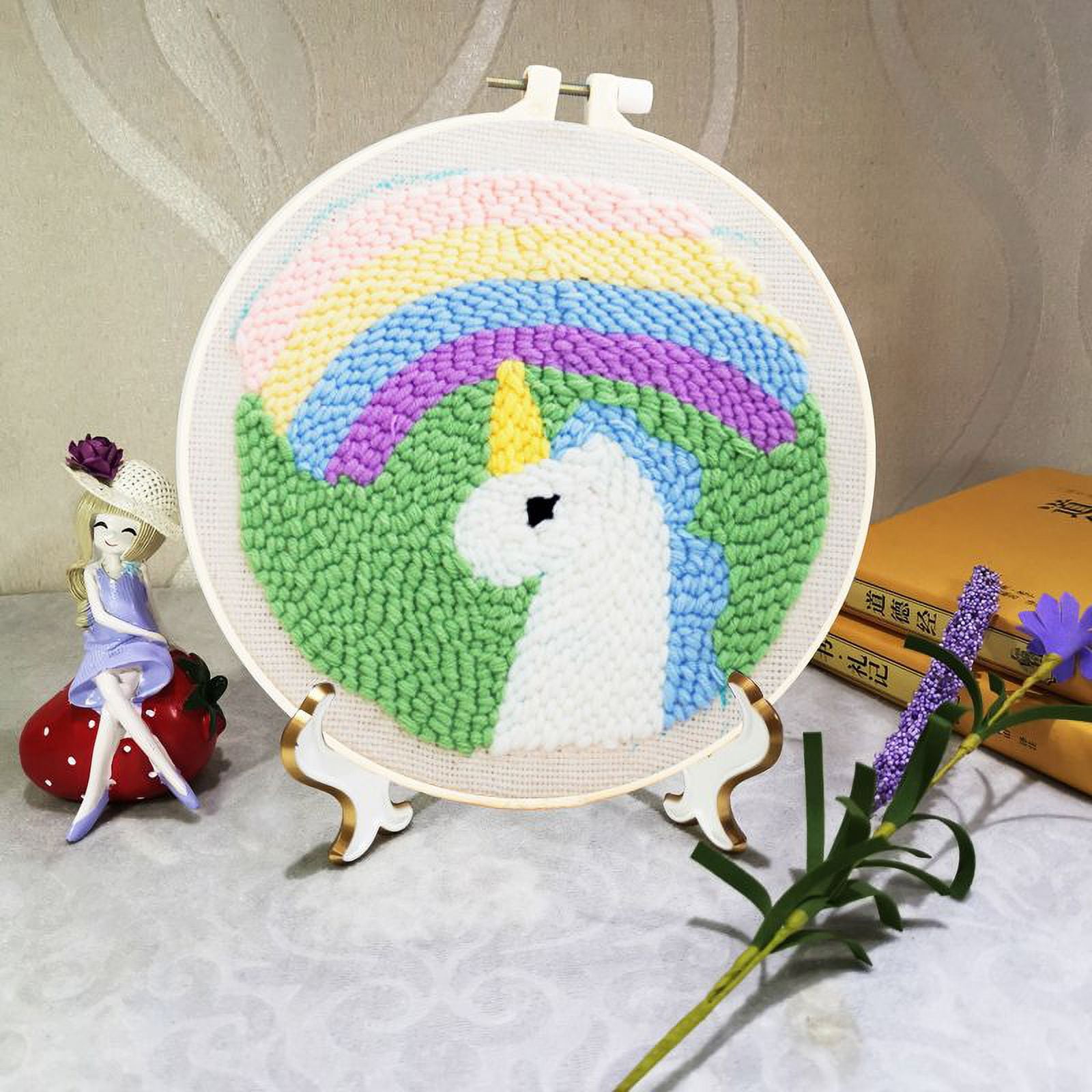 Unicorn Punch Needle Kits Adults Beginner, Handcraft DIY Craft Hoop Kit ...