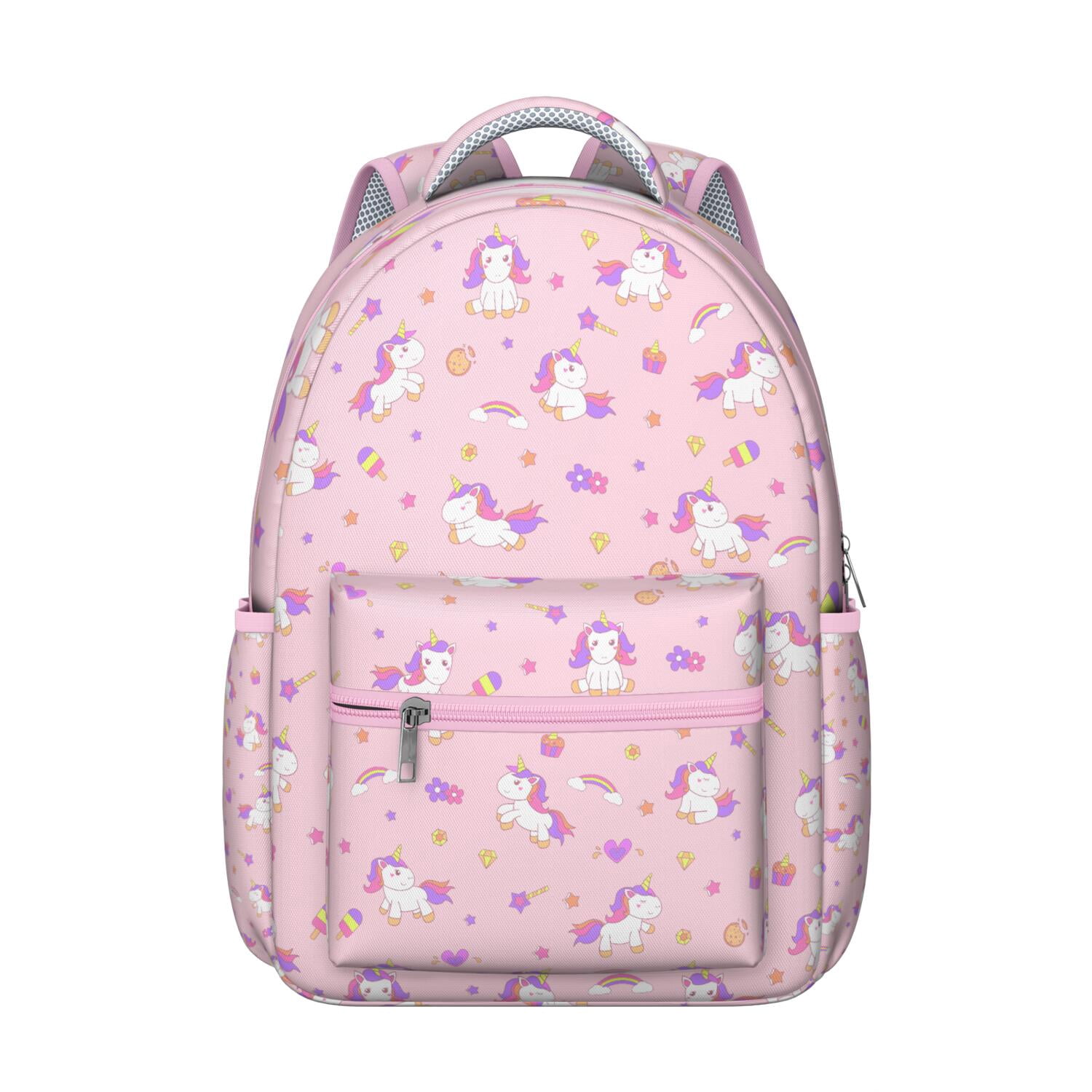 Unicorn Rainbow Backpack Aesthetic Cartoon Style Compact Travel Bag for ...