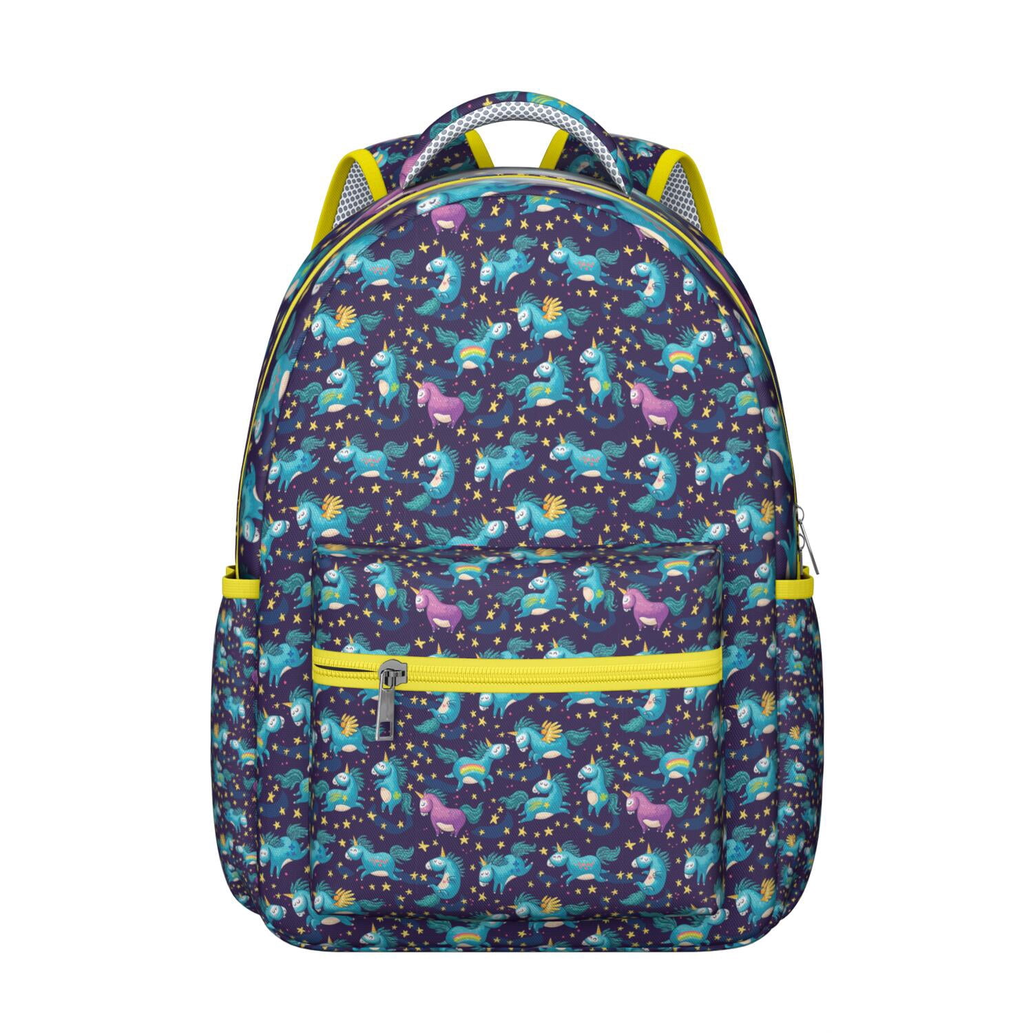 Unicorn Rainbow Print Ergonomic Backpack for College Students ...