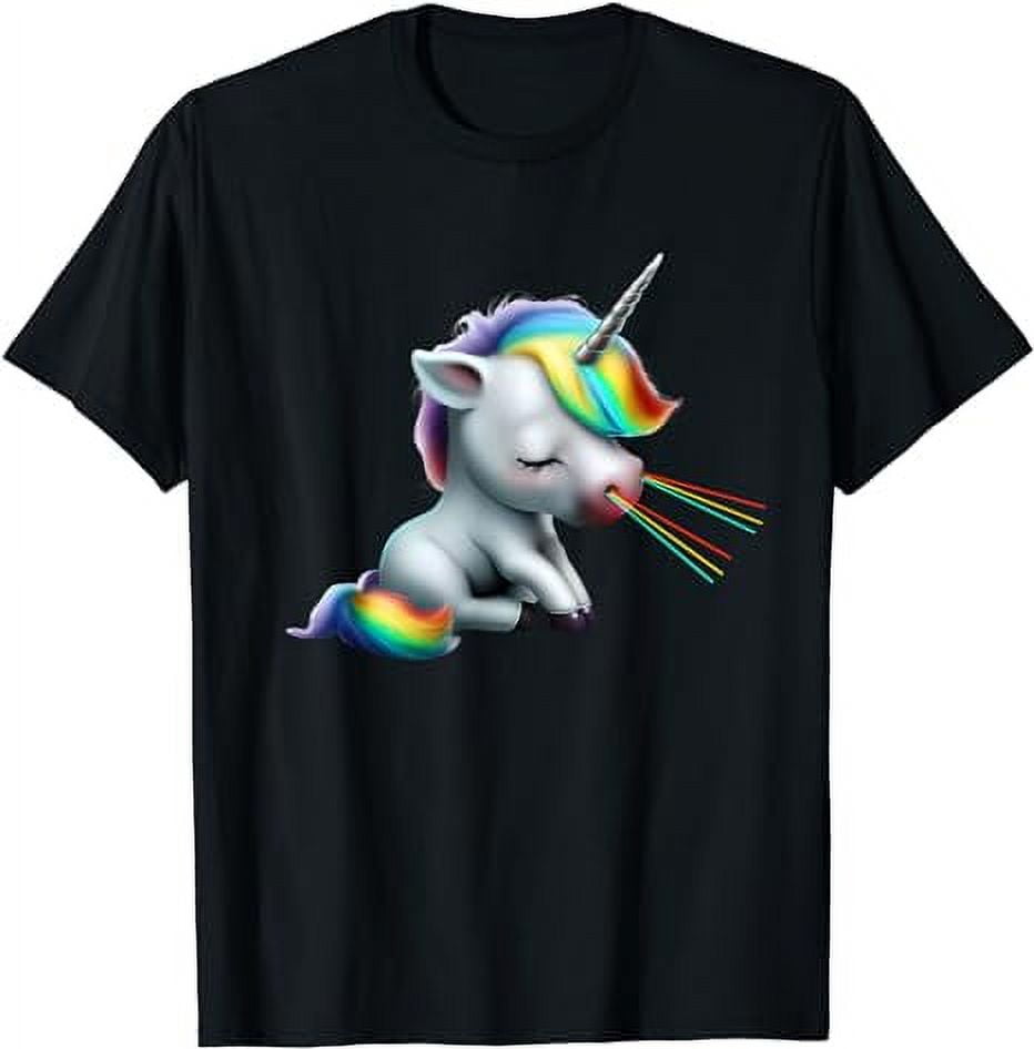 Unicorn Rainbow Sneeze T-Shirt - Walmart.com