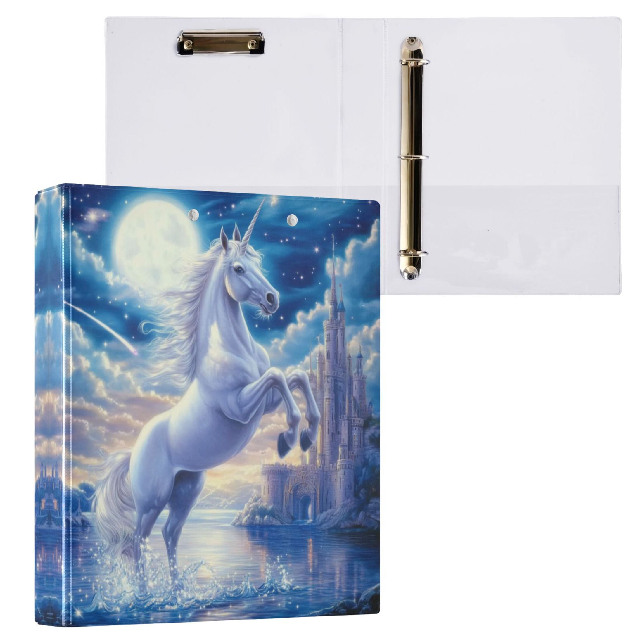Unicorn Raising Its Front Legs 3 Ring Hardcover Binders 1.5in Round ...