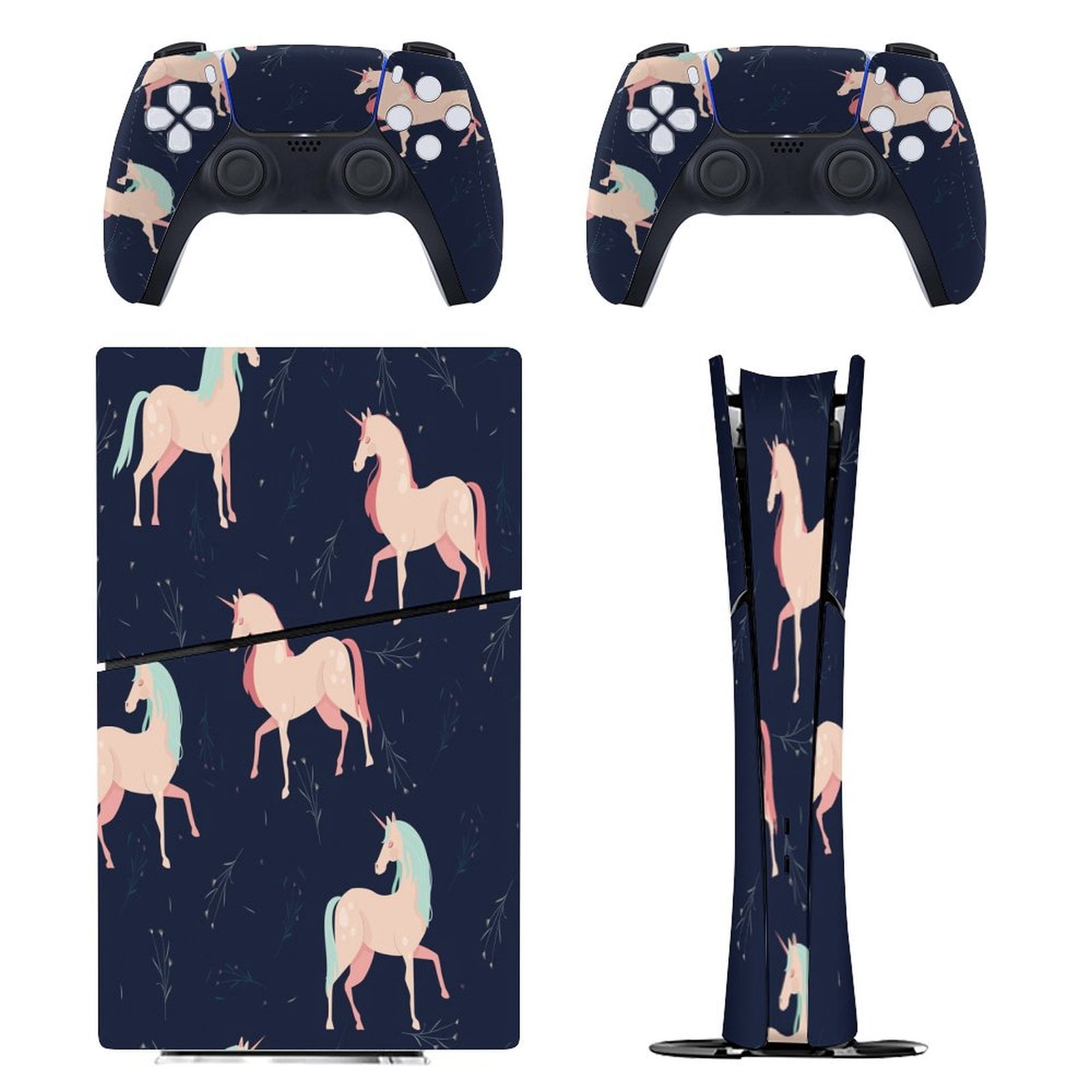 Unicorn Repeat Pattern PS5/PS5 Slim Digital Disc Skin Sticker For ...