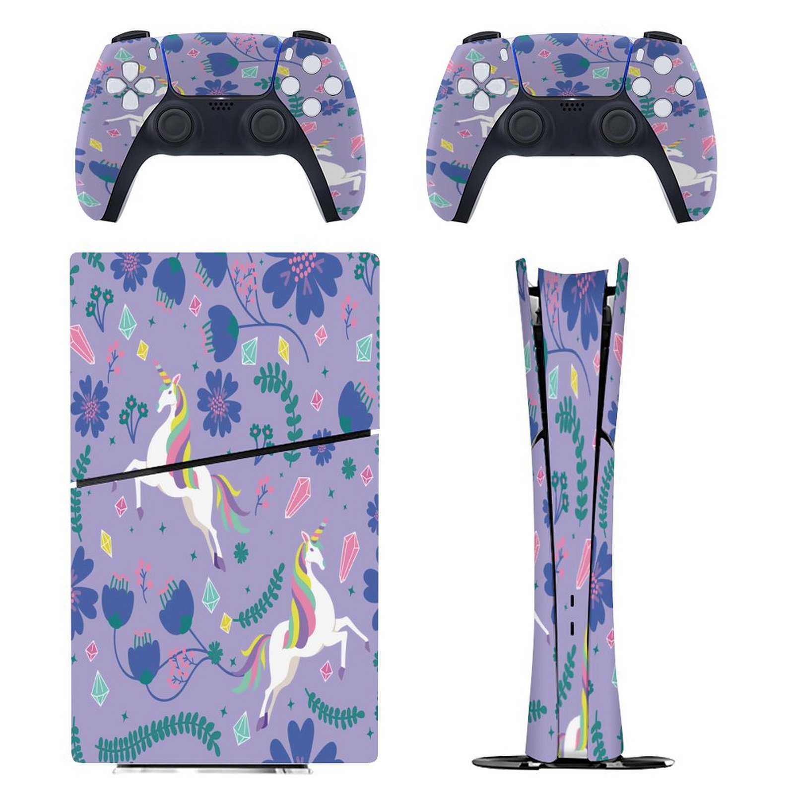 Unicorn Repeat Pattern PS5/PS5 Slim Digital Disc Skin Sticker For ...