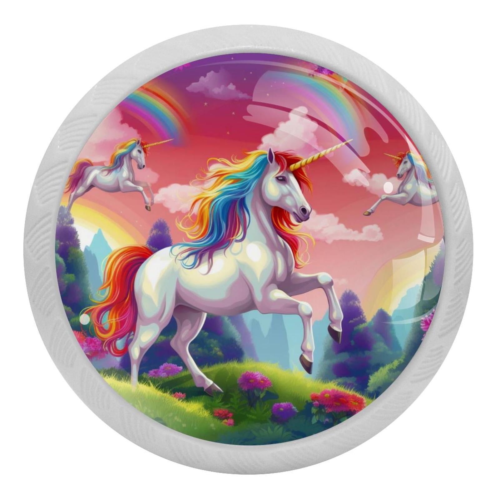 Unicorn Round Glow-in-the-Dark Cabinet Knobs: Fluorescent Drawer Pulls ...
