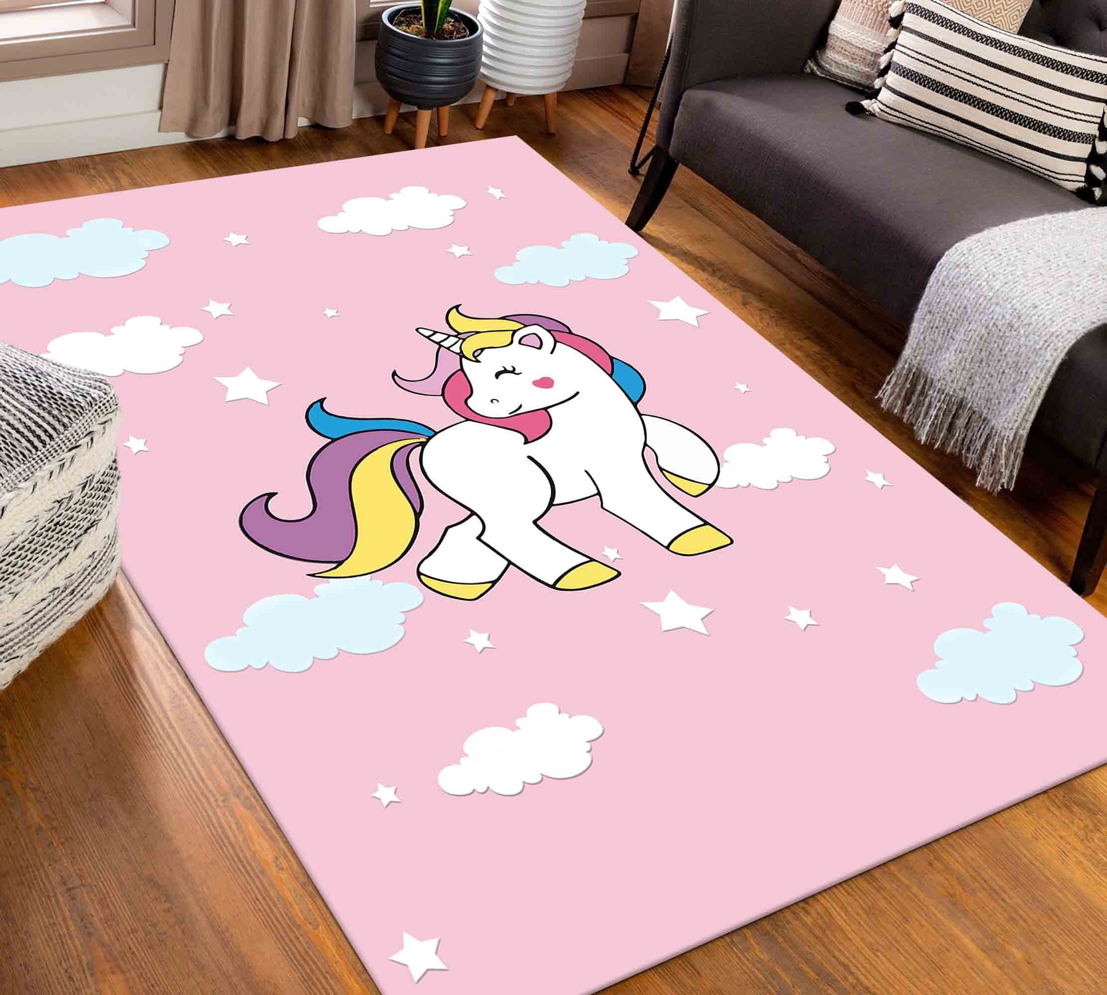 Unicorn Rug, Clouds Rug, Kids Rug, Living Room Rug, Decorative Soft Rug ...