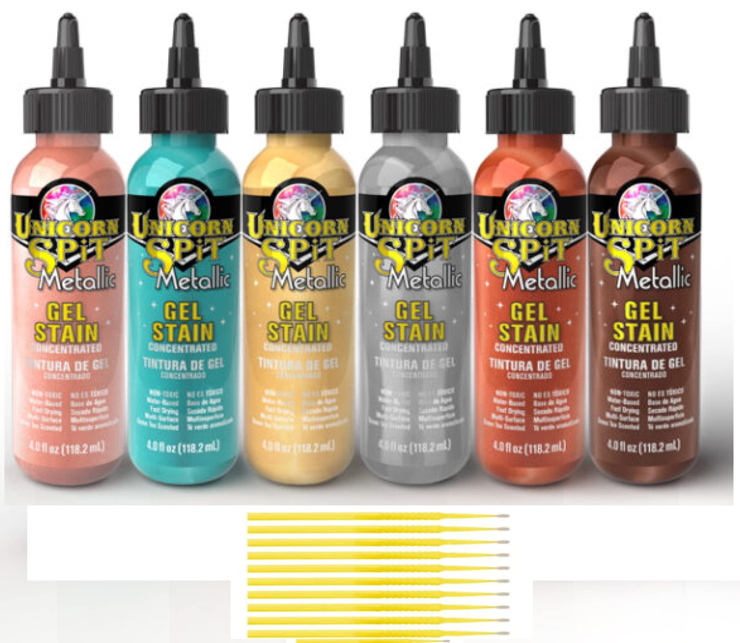 Unicorn SPiT Gel and Glaze Stain Metallic Collection: 6, 4oz. Bottles ...