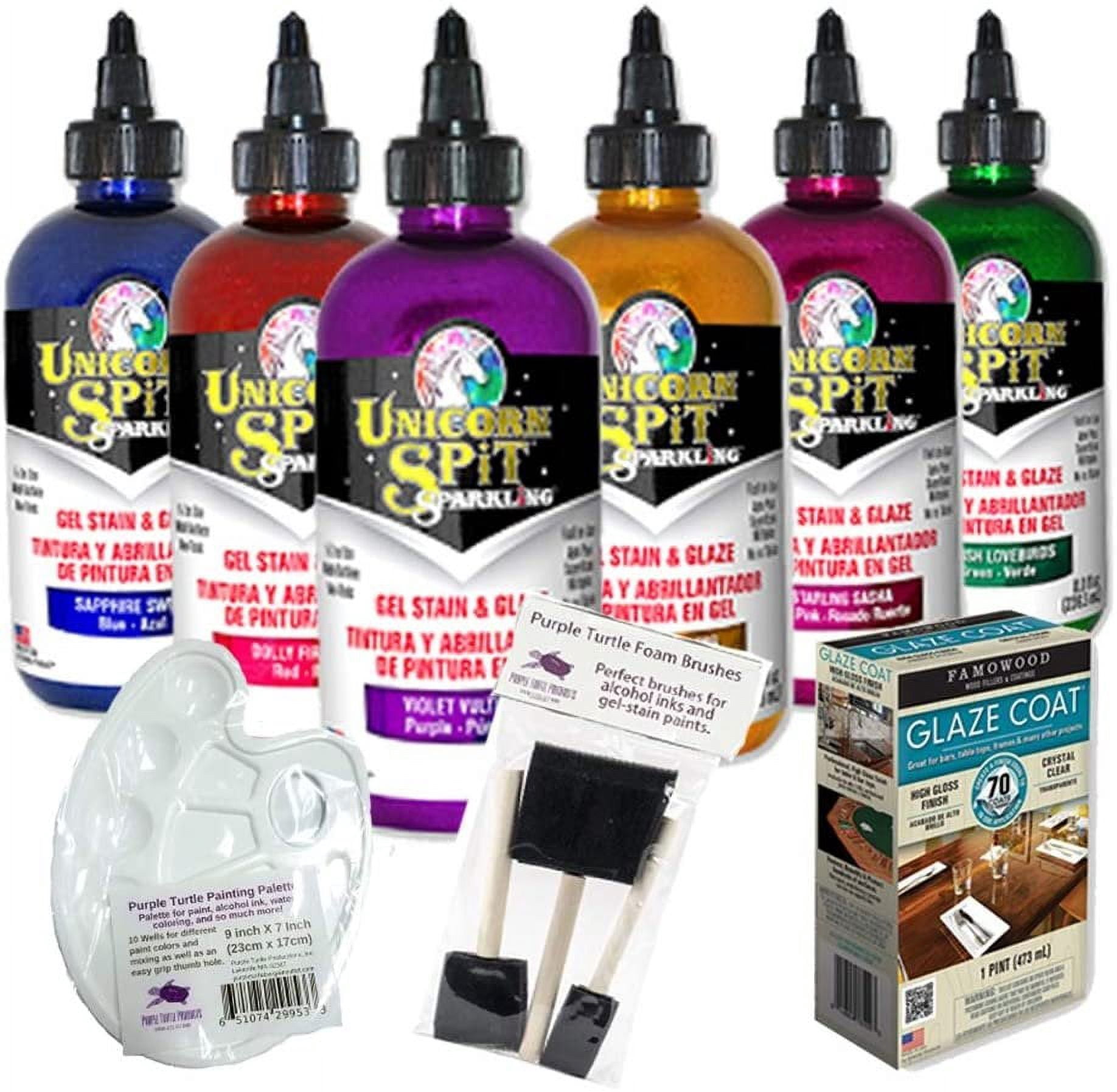 Unicorn SPiT Gel Stain & Glaze Paint in One Bundle with Famowood Glaze ...