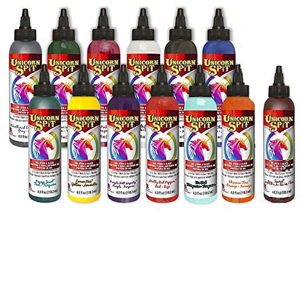 Unicorn SPiT Gel Stain and Glaze, 13 Colors, 4oz, Includes 3 Newest ...