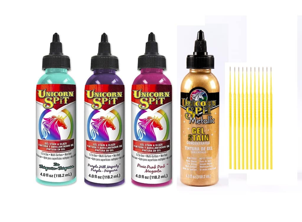 Unicorn SPiT Gel and Glaze Stain in one Bundles - 4 4oz. Bottles with ...