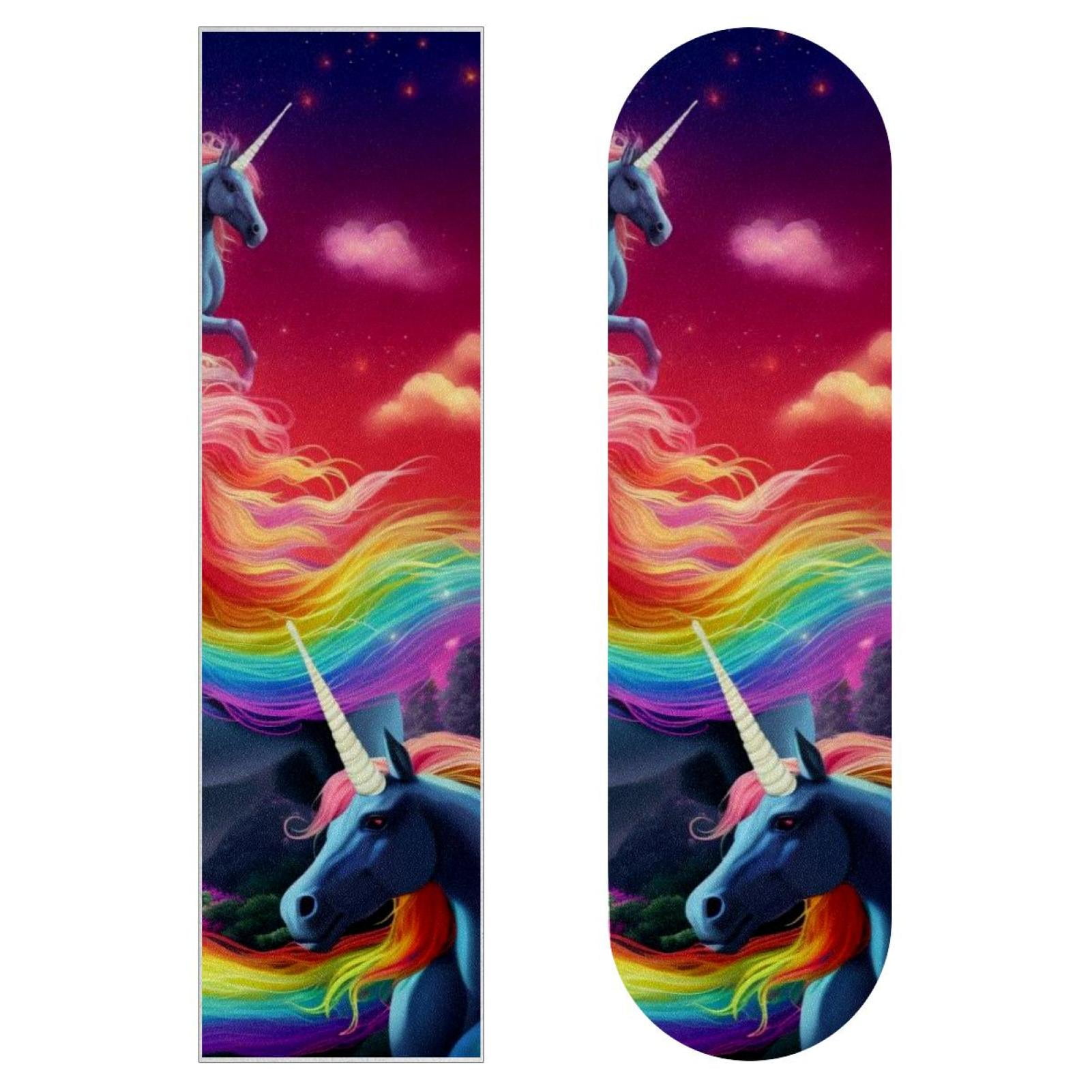 Unicorn Skateboard Grip Tape Pack of Two Emery PVC Stickers 8.8x32.6in ...