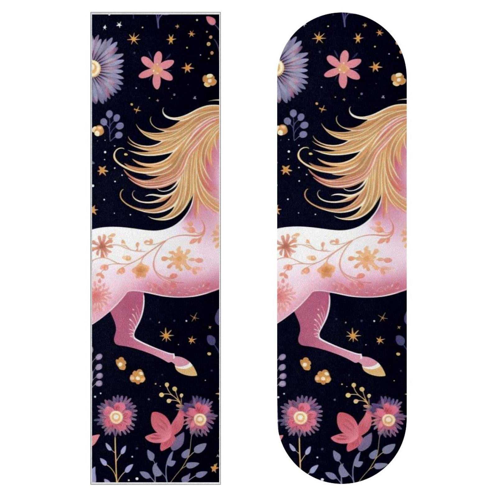 Unicorn Skateboard Grip Tape Set of 2 Emery PVC Stickers 8.8x32.6in/22 ...