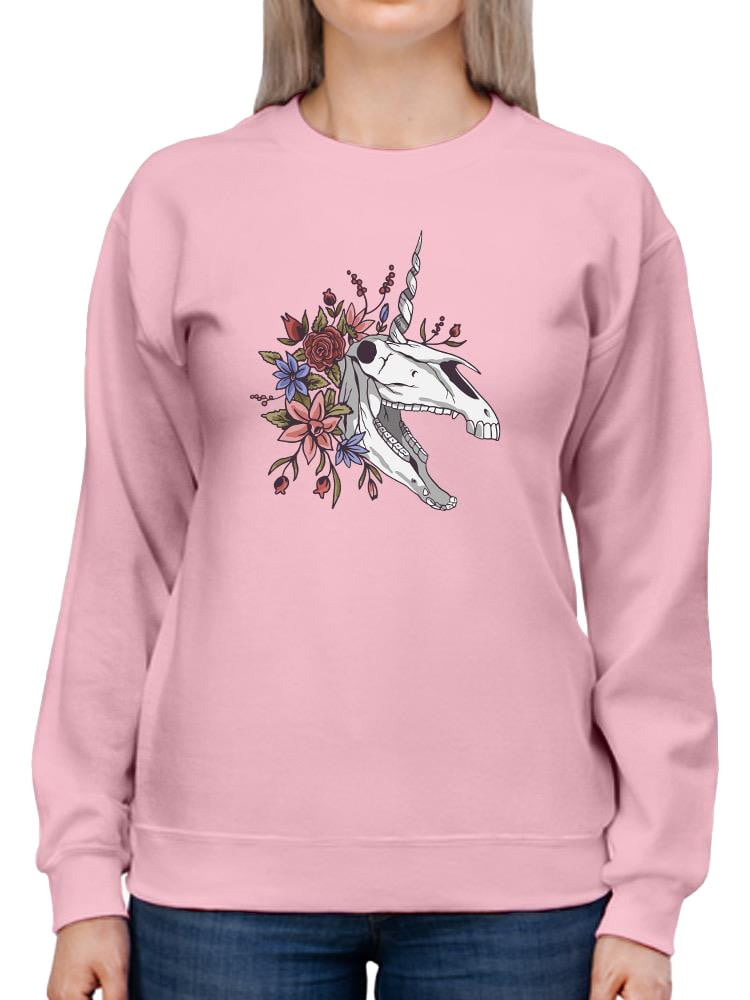 Unicorn Skull Neighing Sweatshirt Women -Smartprints Designs, Female 5X-Large - Walmart.com
