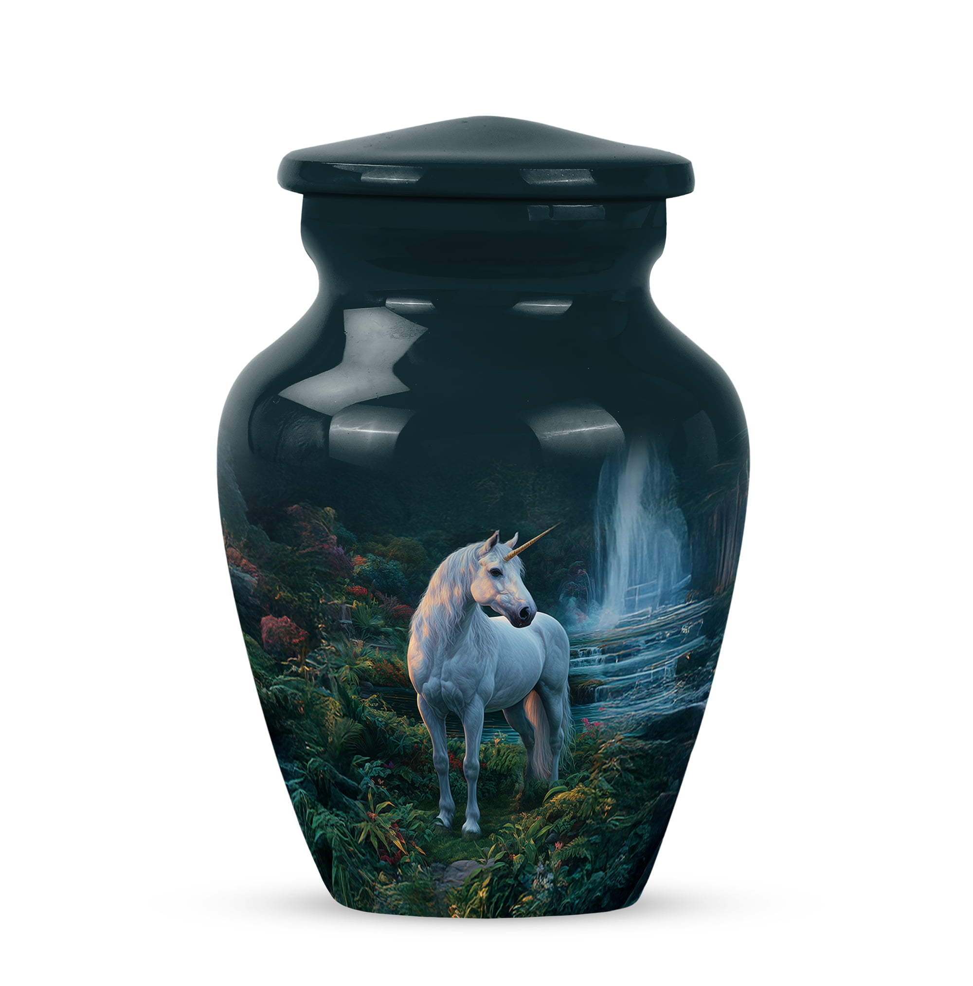 Unicorn Small Keepsake Urn For Adult Male And Female, Blue Mini Urn For ...