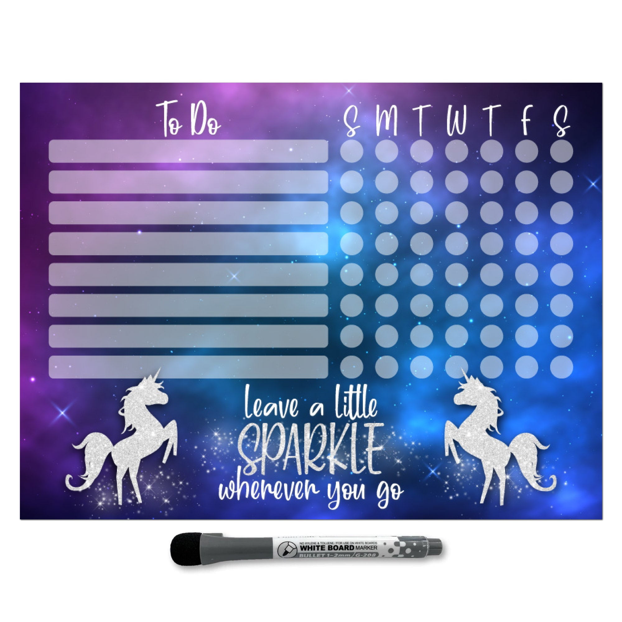 Unicorn Sparkle Kids Task Chart Sticker Doodles - Walmart.com