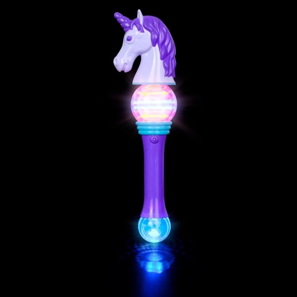 Unicorn Spinning LED Light Up Wand (Purple) (15") Batteries Included ...