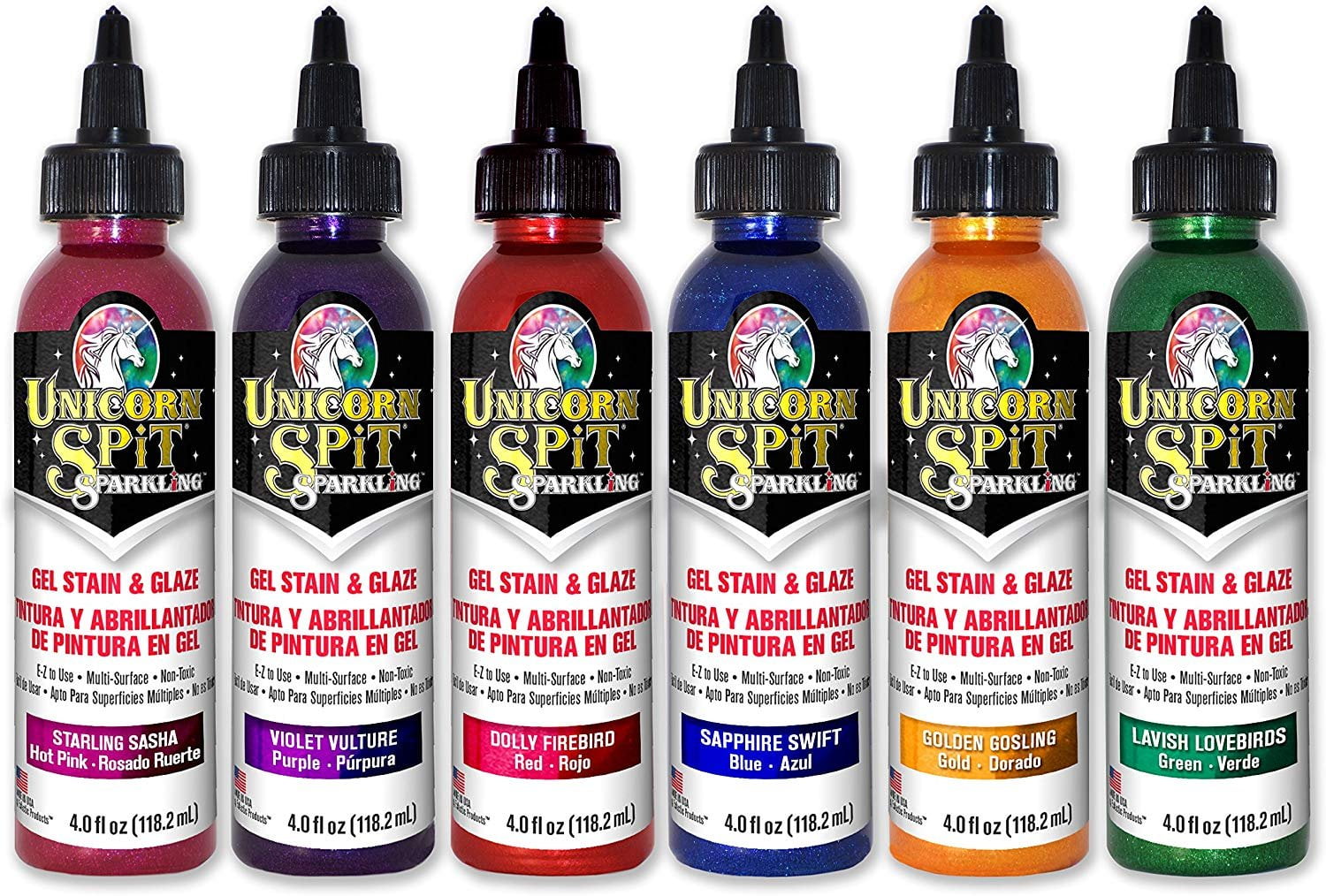 Unicorn Spit Craft Paint: Sparkling Wood Stain & Glaze Gel - 6 Color 4 ...