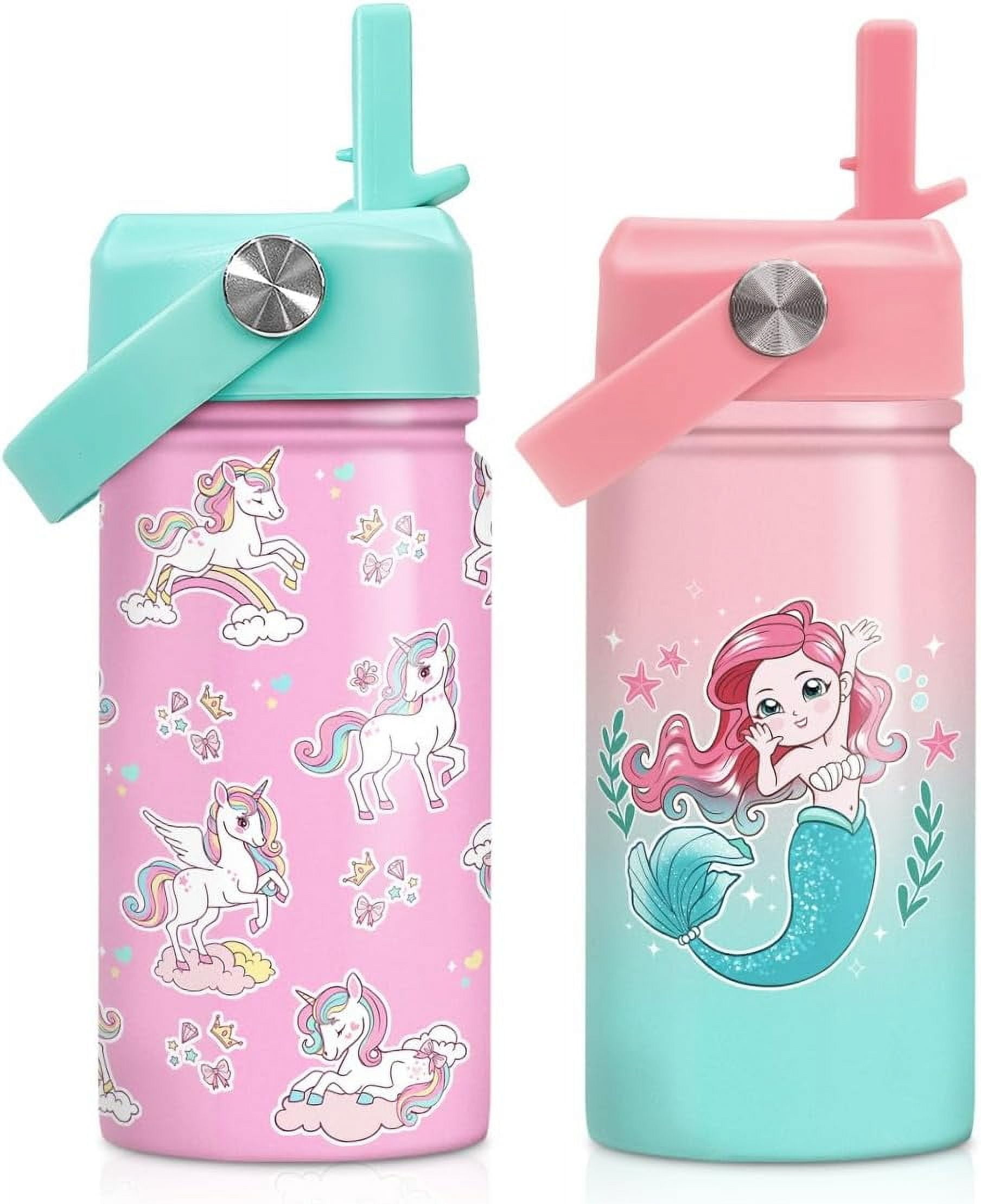 Unicorn Stainless Steel Water Bottle 12oz and Mermaid Stainless Steel ...