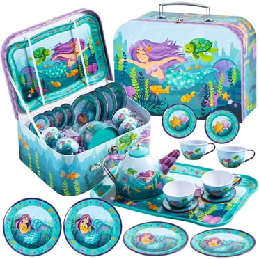 Jewelkeeper Pretend Play Toy Tea Set - 15 Piece with Case for Children ...