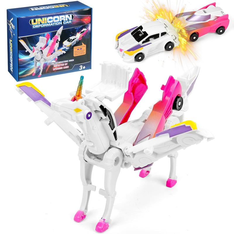 Unicorn Transforming Car Robot Toys,Transform Racing Car Set,Automatic ...