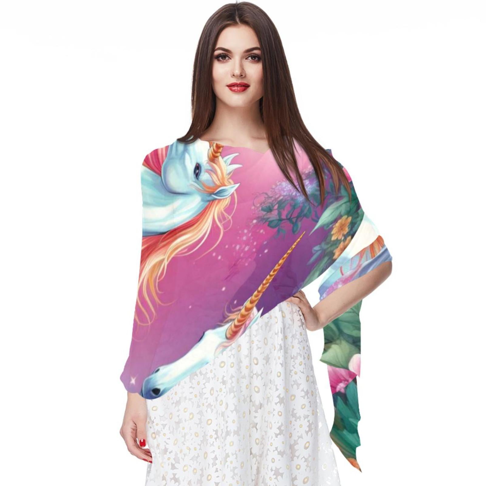 Unicorn Translucent Chiffon Yarn Silk Scarf - Light Breathable Material ...