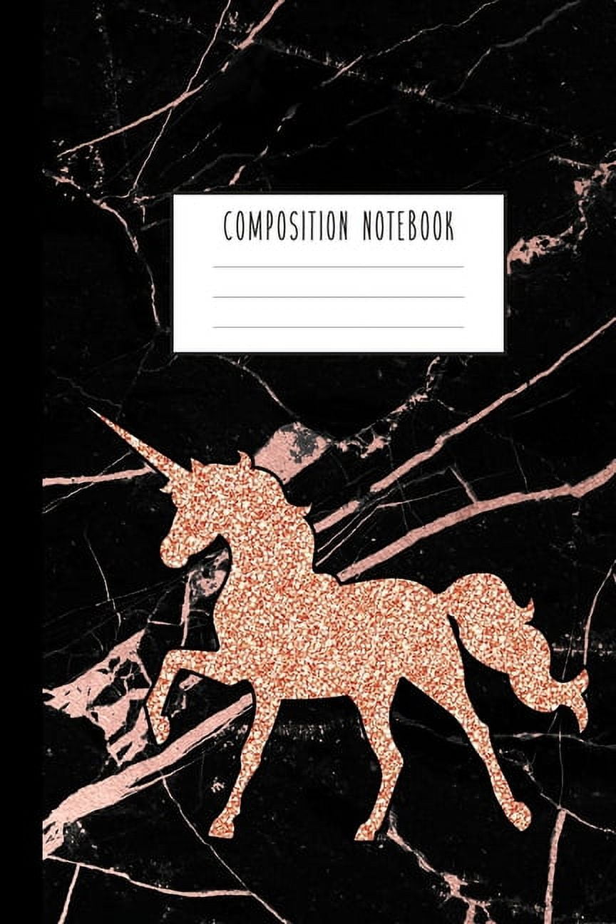 Unicorn Wide Ruled Composition Notebook, 6" x 9", Cute Unicorn Design ...