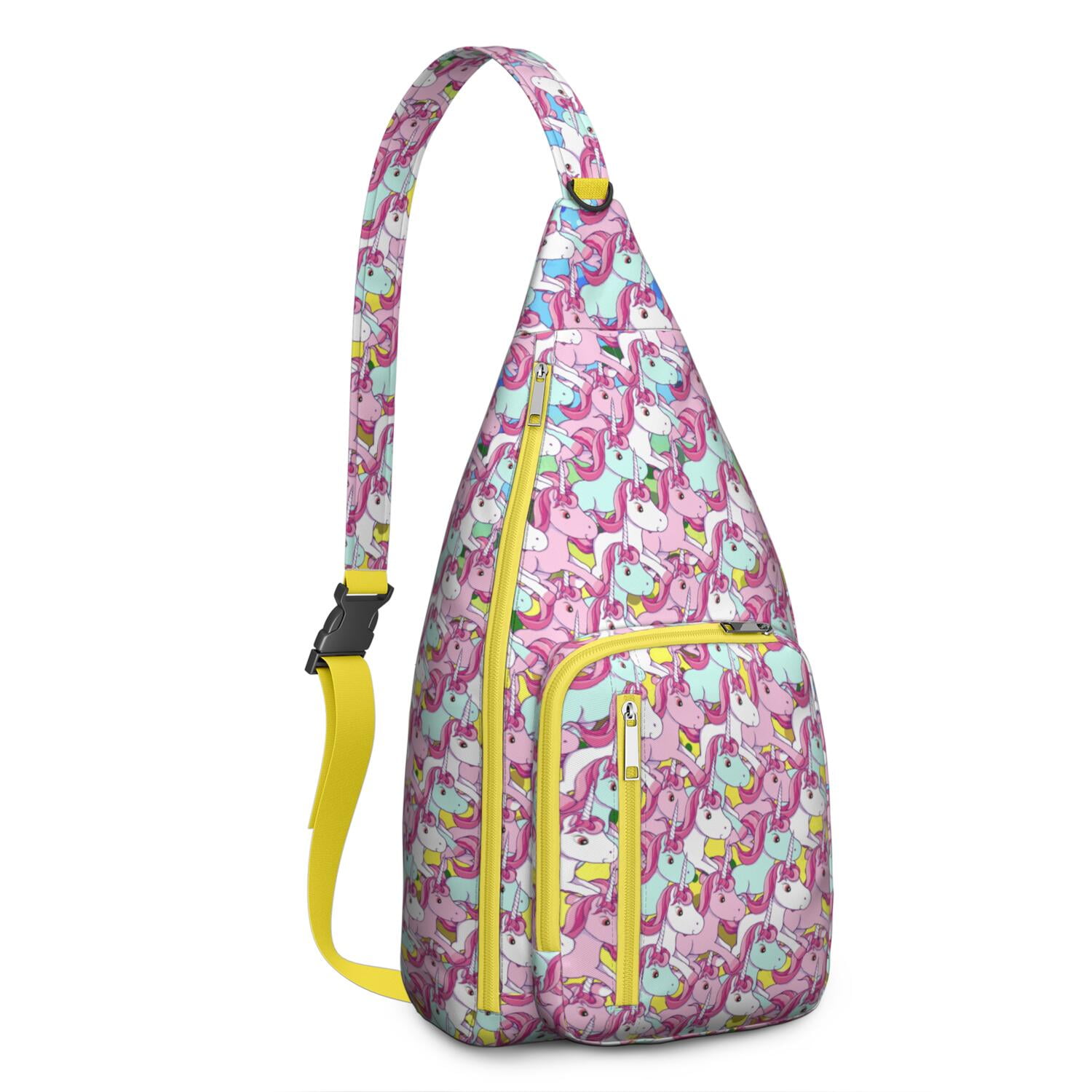 Unicorn Wonderland Sling Backpack - Rainbow Bridge & Cloud Print ...