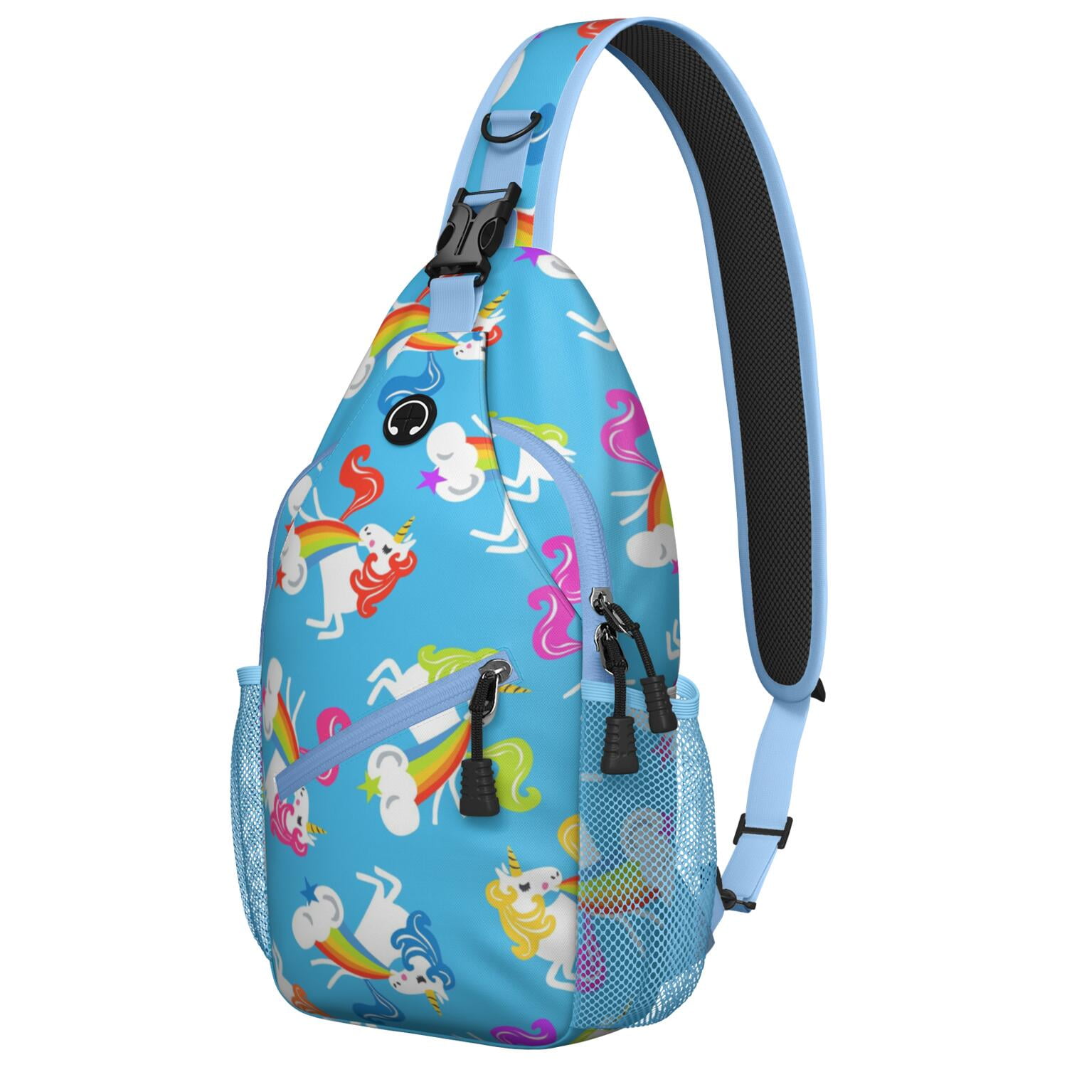 Unicorn and Galaxy Sky Sling Backpack for Women, Rainbow Cloud Stars ...