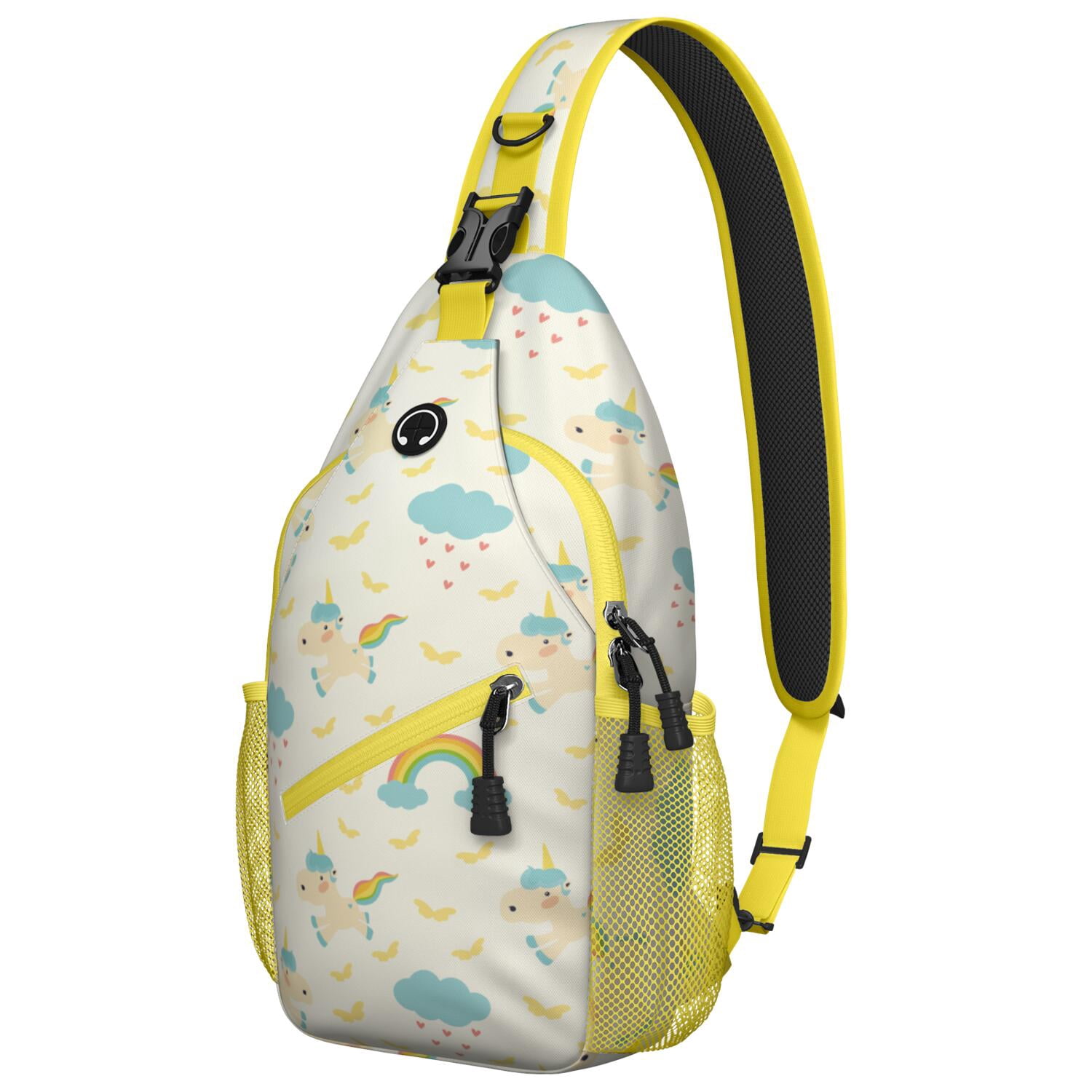 Unicorn and Rainbow Sky Sling Backpack for Women Women, Mystical Stars ...