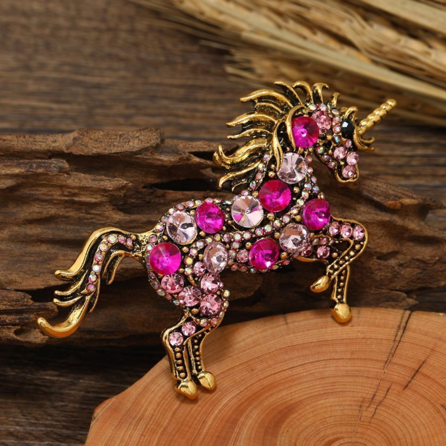 Unicorn, brooch buckle, pin, sweater buckle, crystal, brooch, clothing ...