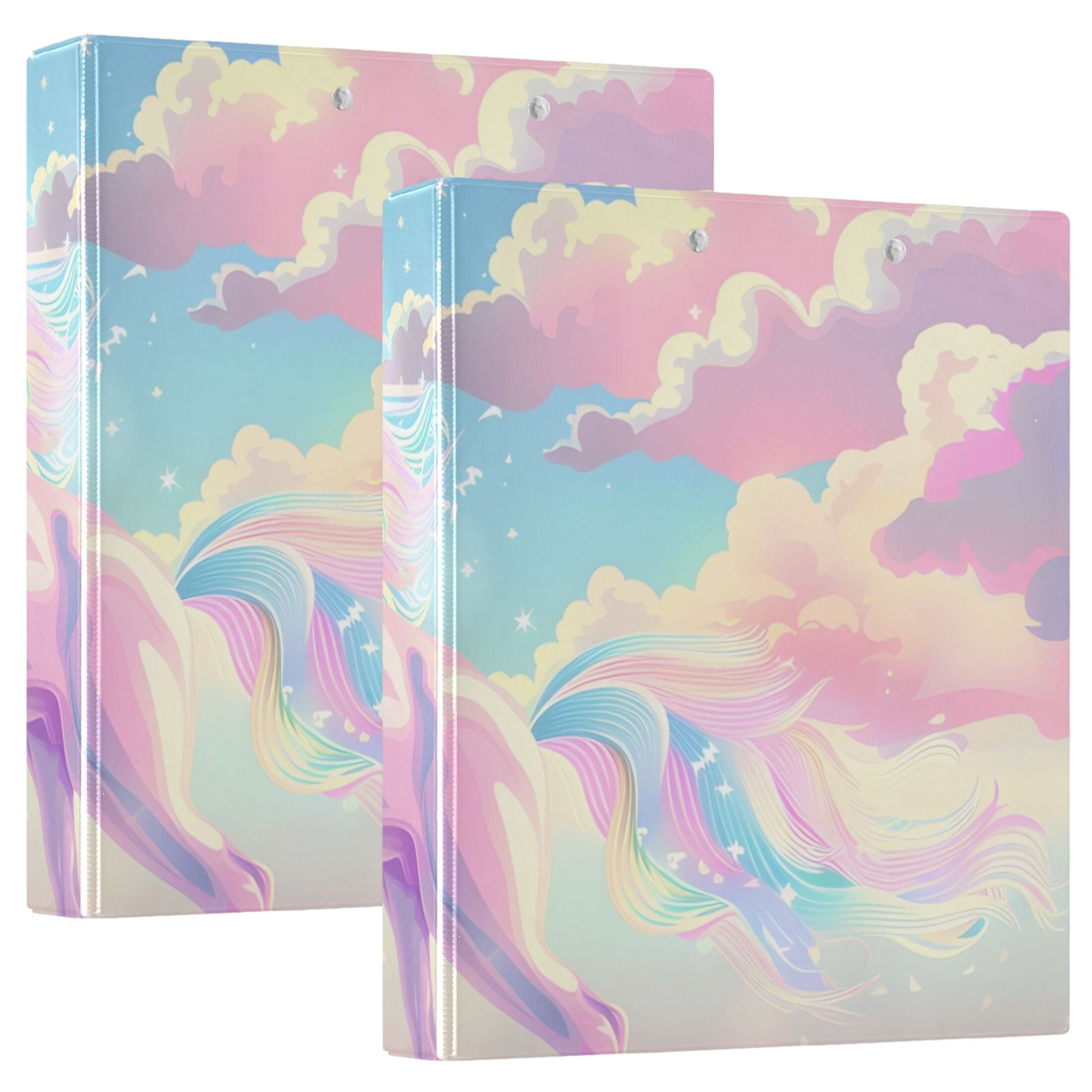 Unicorn in Clouds 3 Ring Binders 1.5 inch Hardcover File Folders with ...