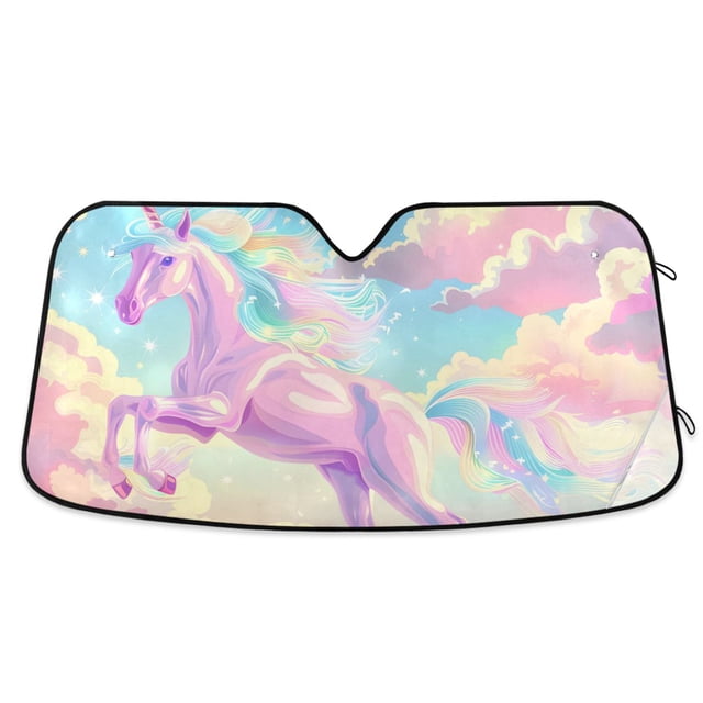 Unicorn in Clouds Car Windshield Sun Shade Reflector Sunshade Foldable ...