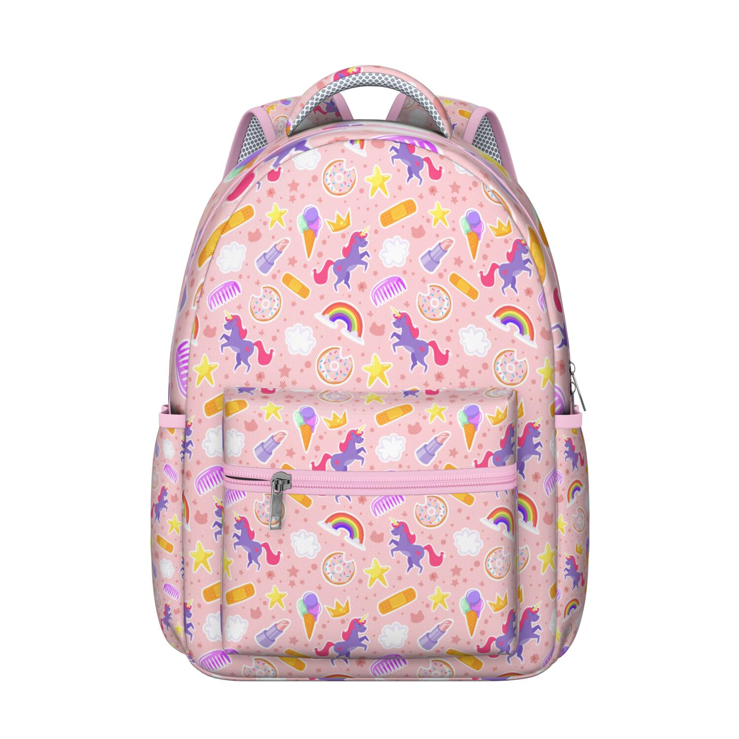 Unicorn and moon galaxy backpack for Student with pastel rainbow and ...