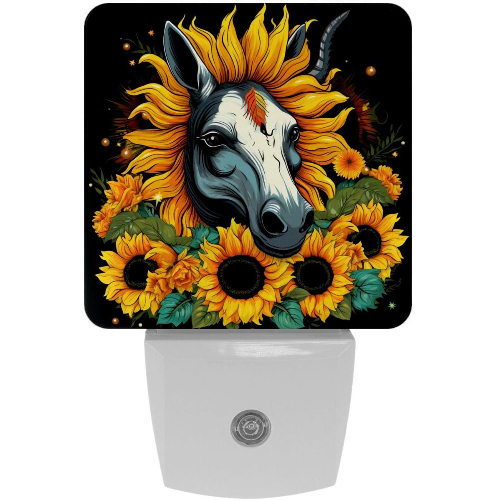 Unicorn skeleton sunflower LED Square Night Lights - Stylish and Energy ...