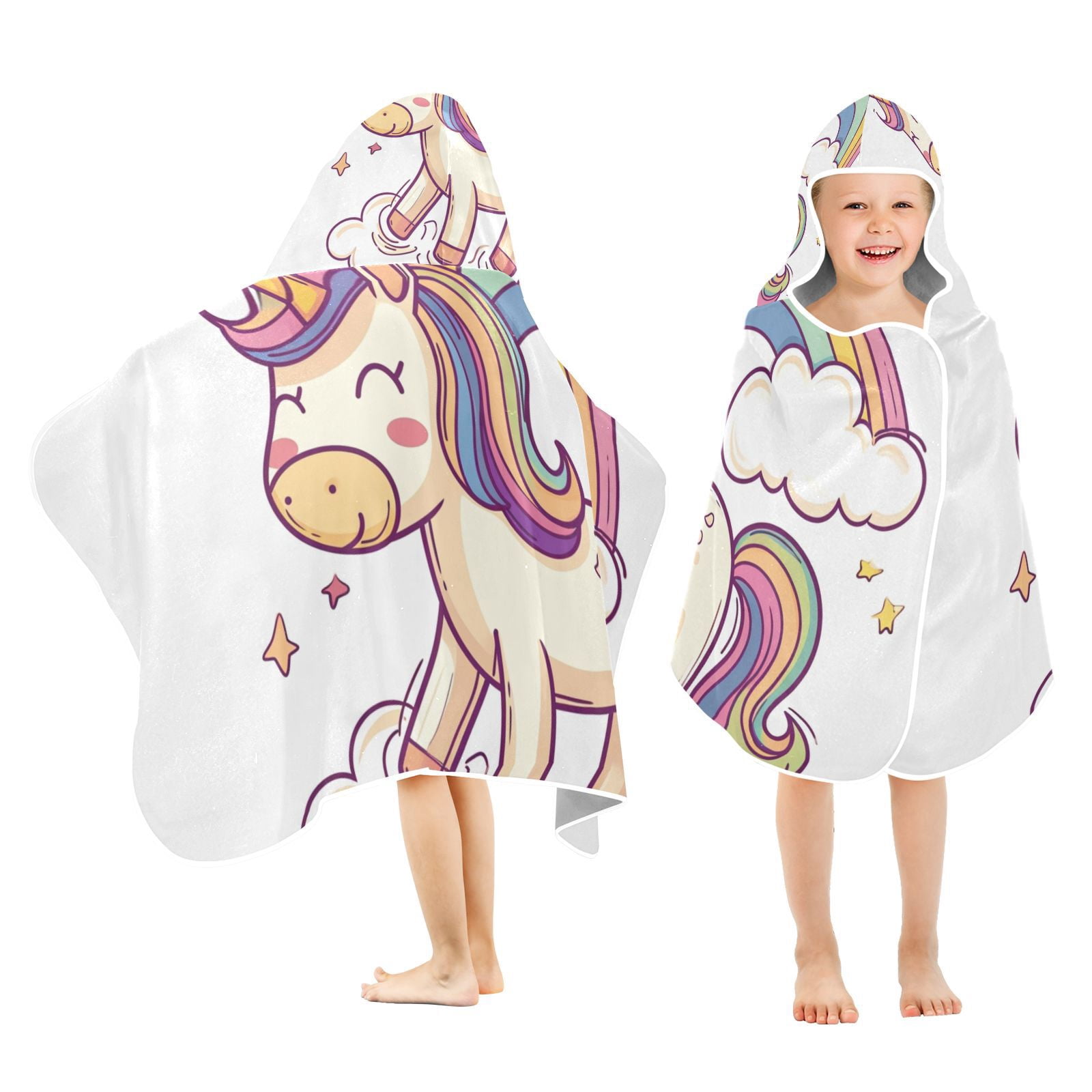 Unicorn with Rainbow Stars Clouds Kid Bath Towels Bath Beach Towel ...