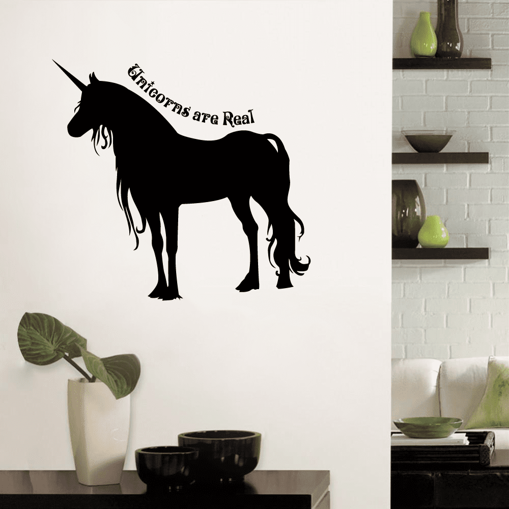 Unicorns Are Real Unicorn Quote Magical Unicorns Wall Sticker Art Decal ...