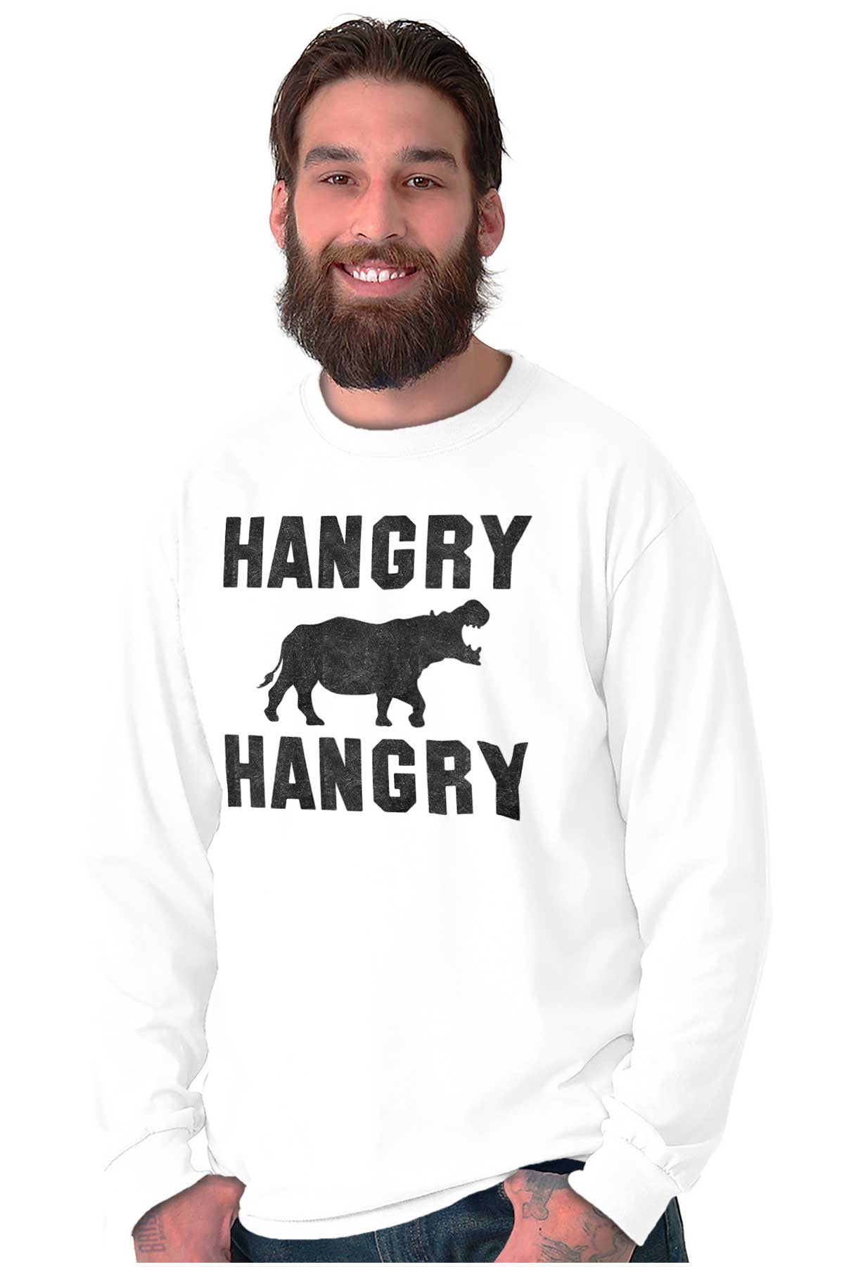 Funny Hungry Hangry Hippos Unisex Plus Size Long Sleeve Tee Shirt ...