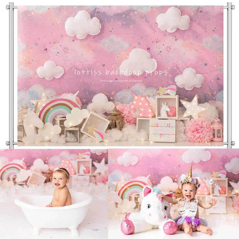 Unicorn Backdrop Kids Birthday Party Photo Background Unicorn Backdrop