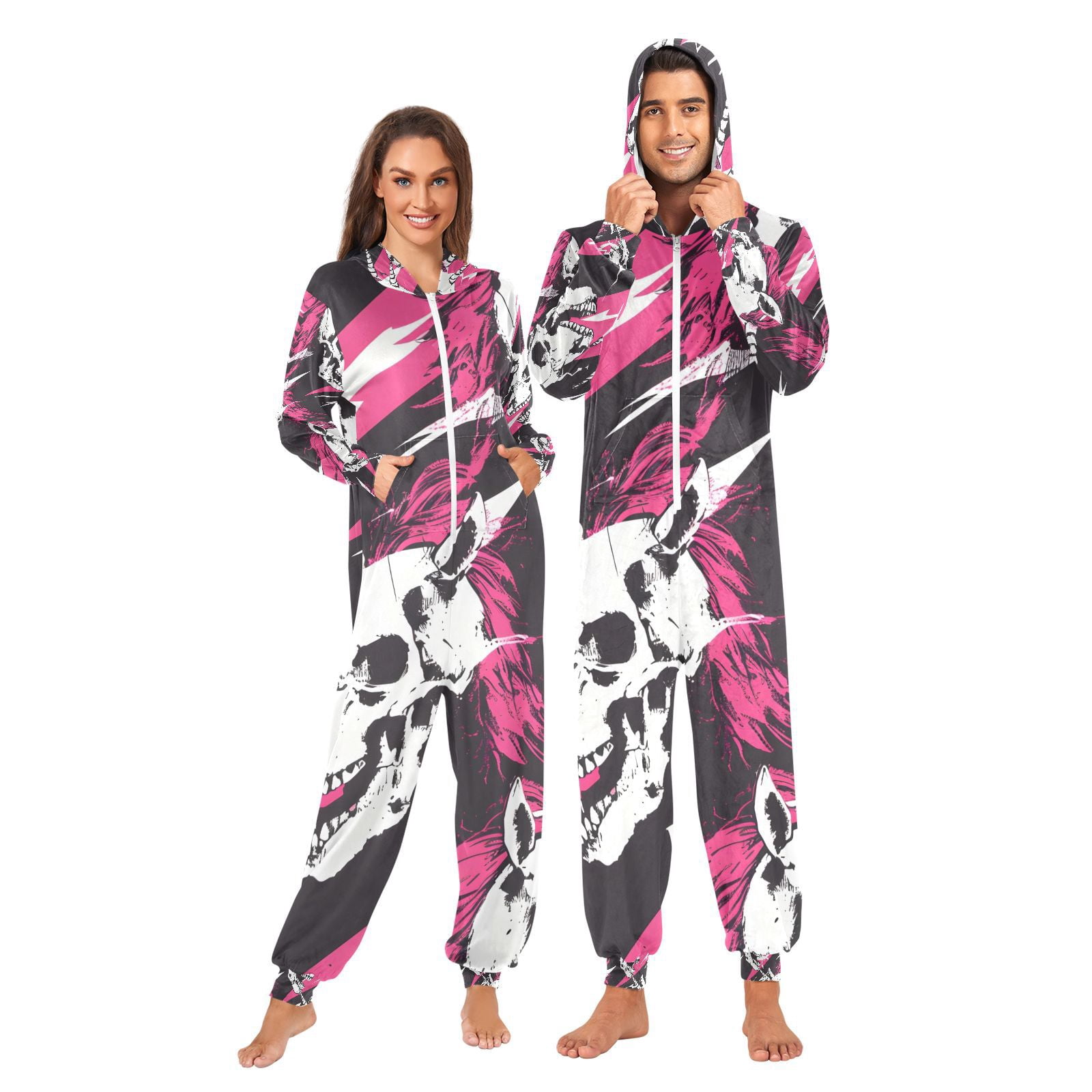Unicorns Skeleton Adult Onesie Pajamas Slim Fit Christmas One Piece ...