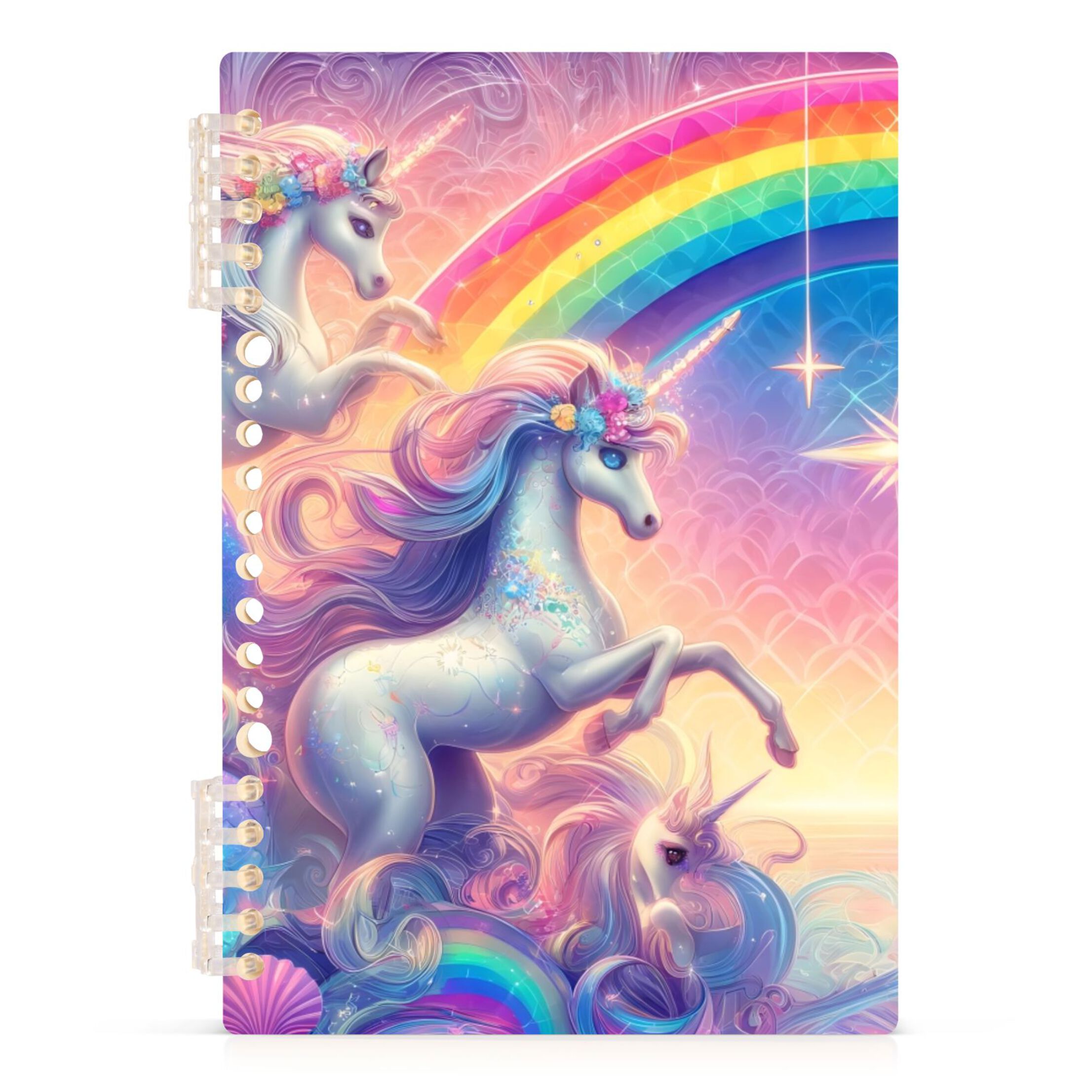 Unicorns and Rainbow Spiral Notebooks 60 Sheets 120 Pages A5 Journal Notepad 8.3x5.7 Inch Thick ...